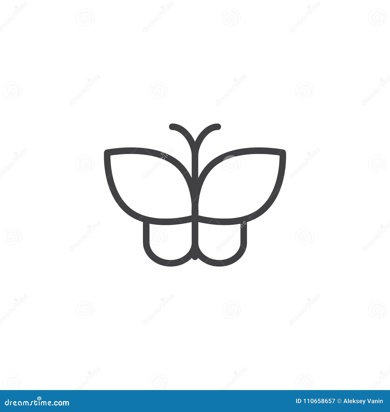 Icono Del Esquema De La Mariposa Ilustración del Vector - Ilustración ...