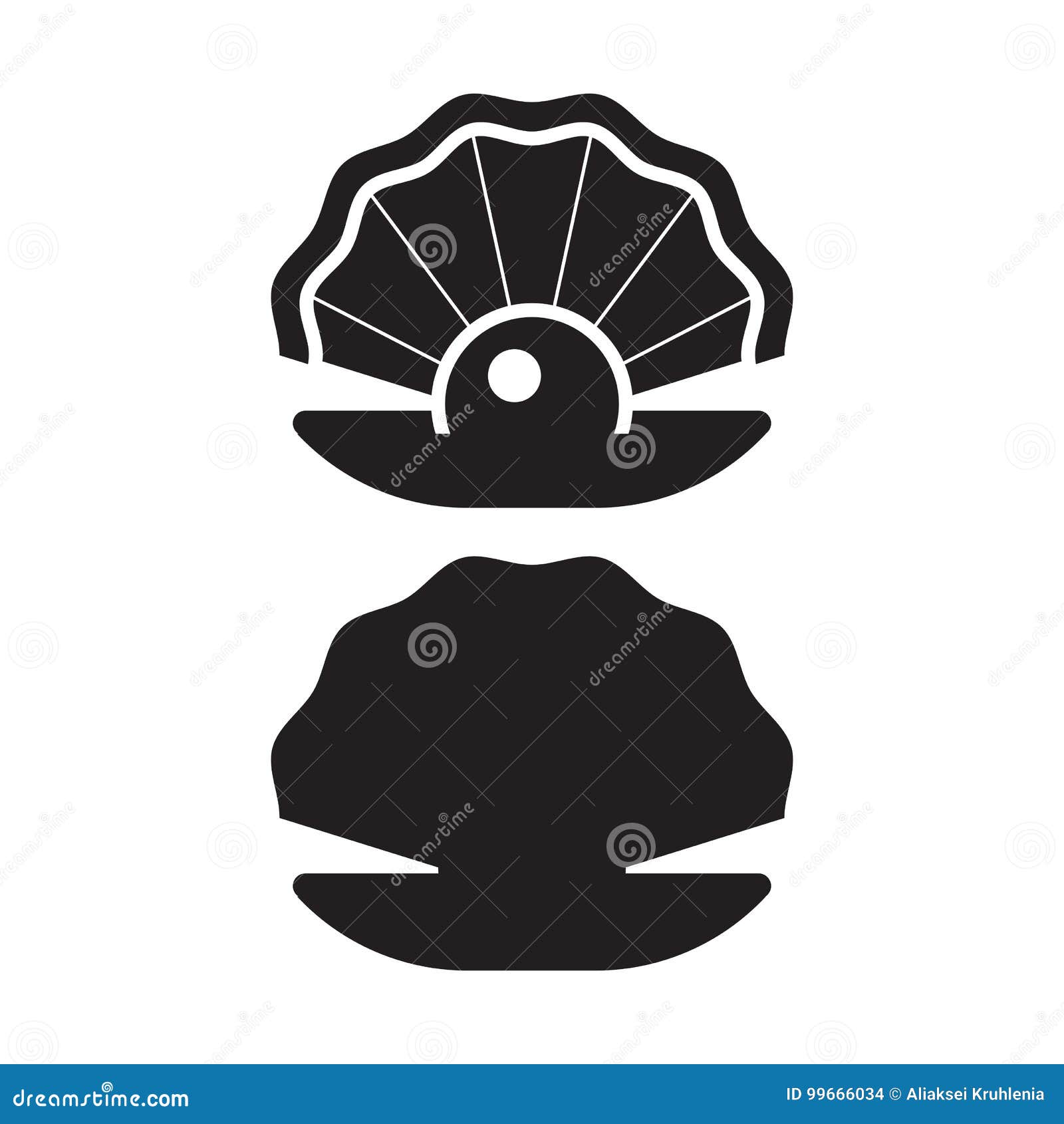 Icono Del Esquema De La Ostra De Perla Ilustración del Vector ...