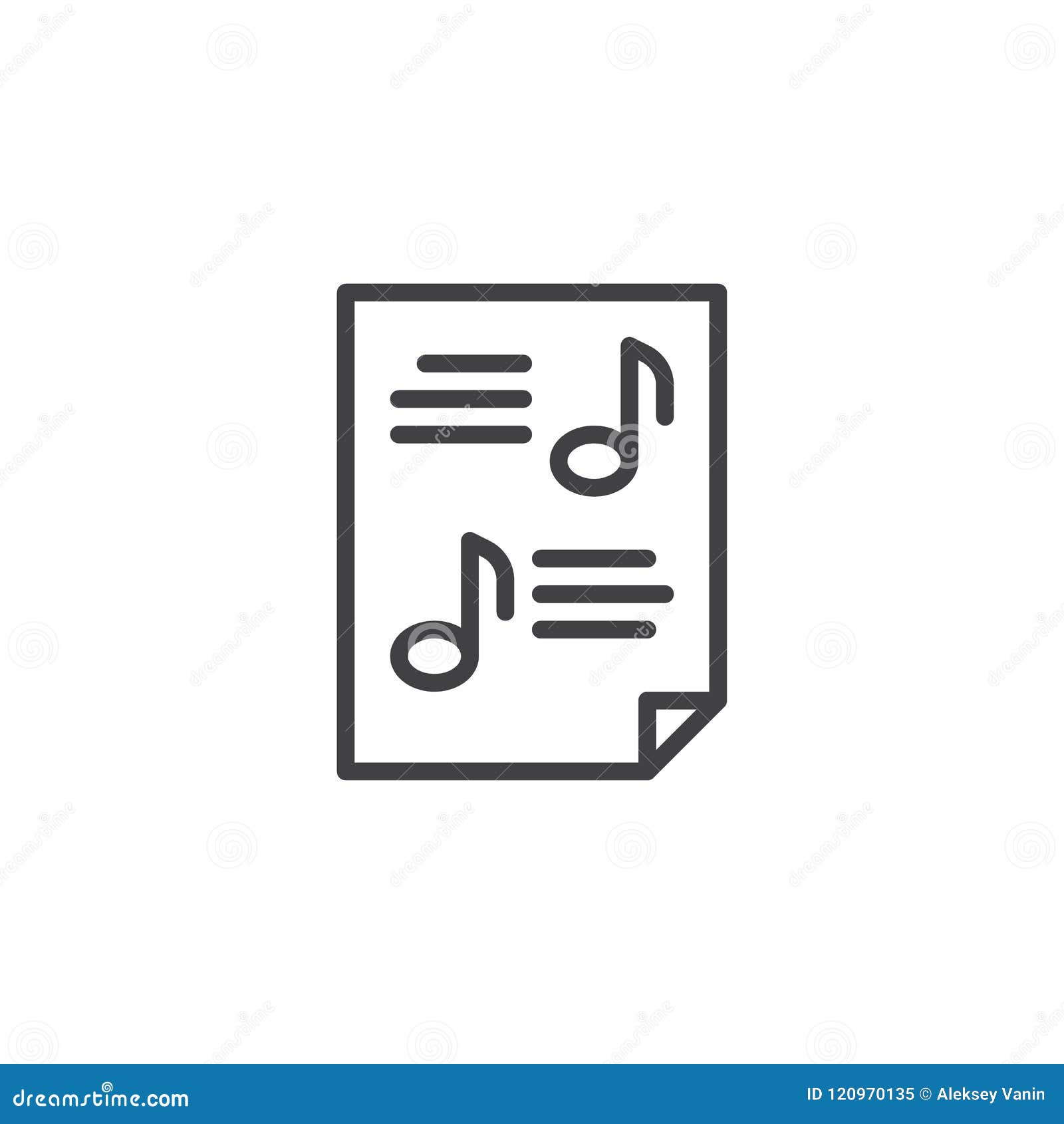 Icono Del Esquema De La Partitura Ilustración del Vector - Ilustración ...