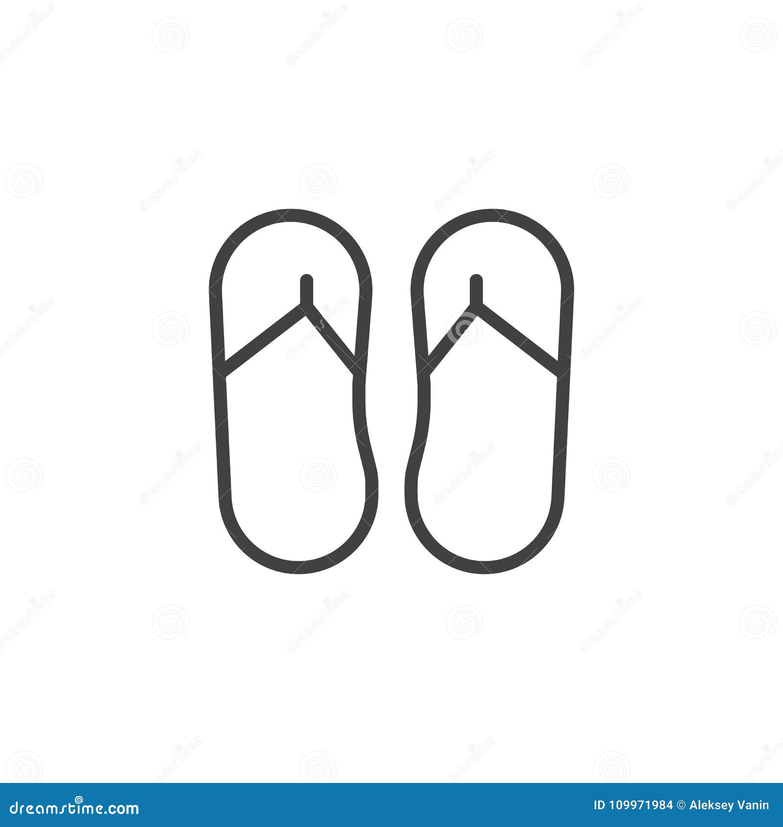 Icono Del Esquema De Las Chancletas Ilustración del Vector ...