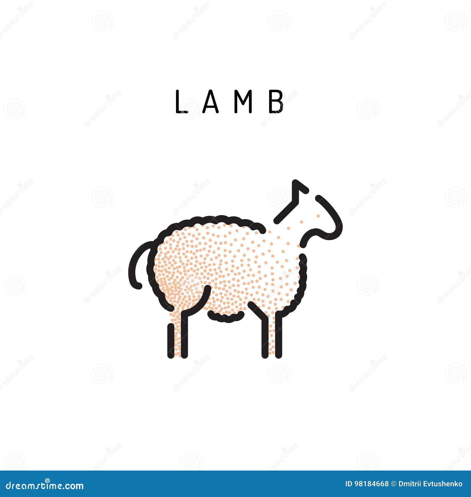 Icono Del Esquema Del Cordero Del Cordero Del Vector Ilustración del ...