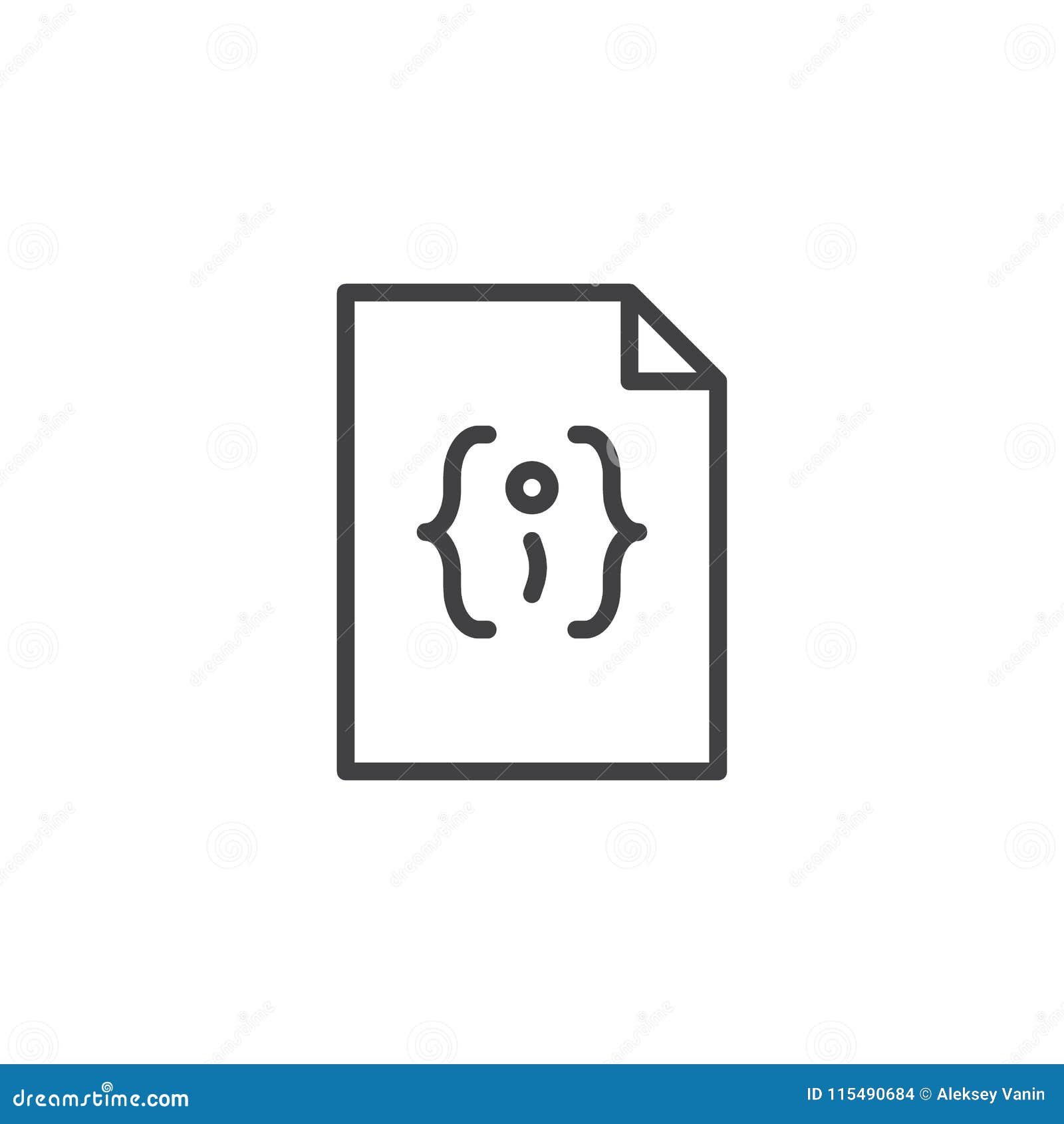 Icono Del Esquema Del Formato De Archivo De Json Ilustración del Vector ...