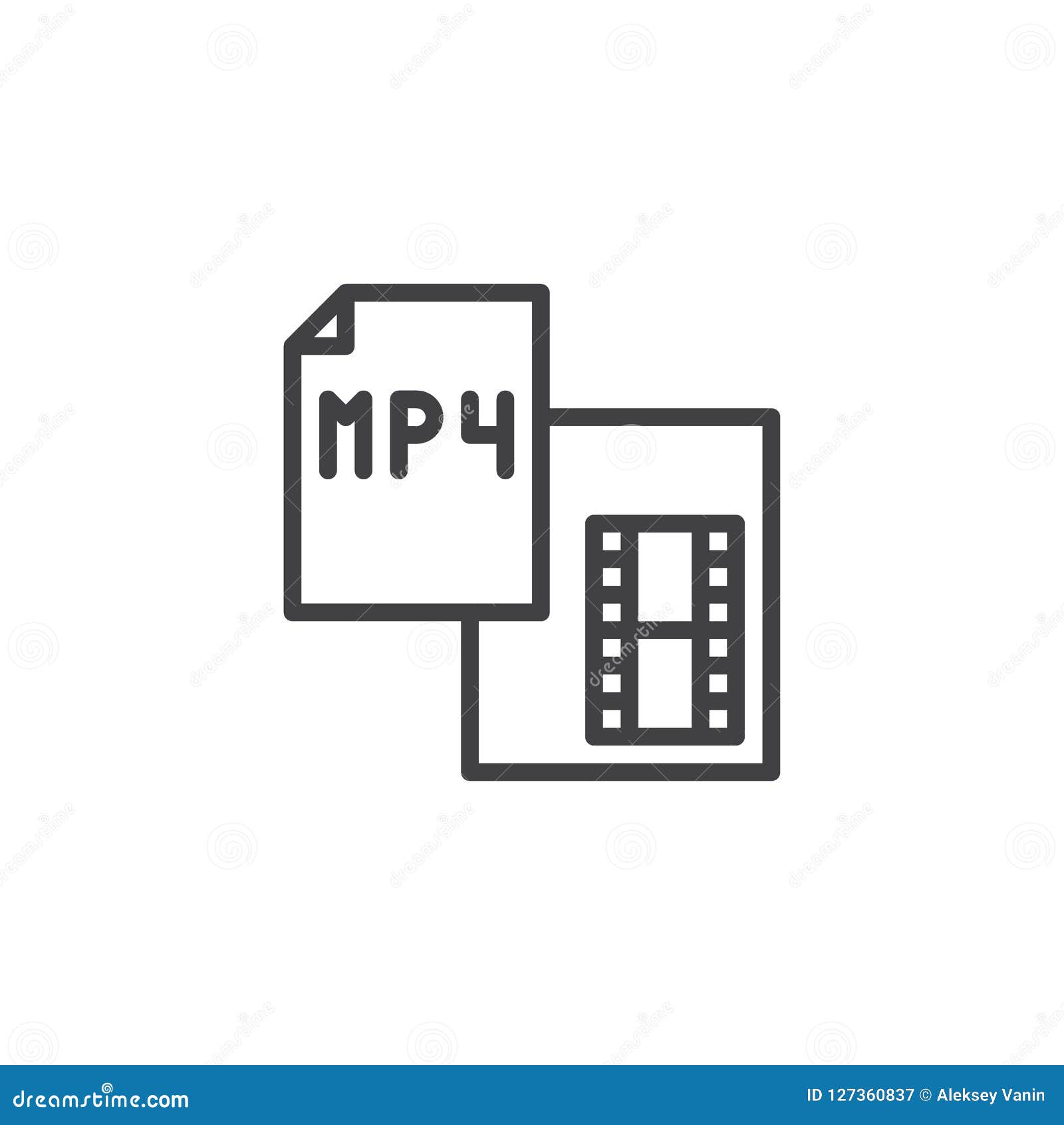 Icono Del Esquema Del Formato De Archivo Mp4 Ilustración del Vector ...