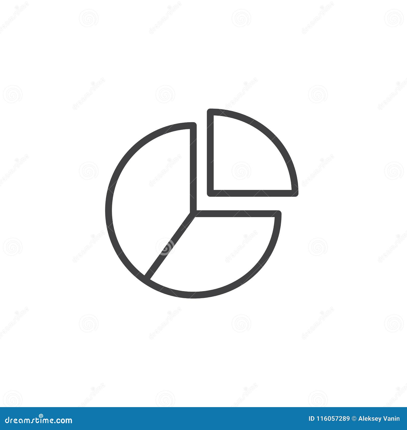 Icono Del Esquema Del Gráfico De Sectores Ilustración del Vector ...