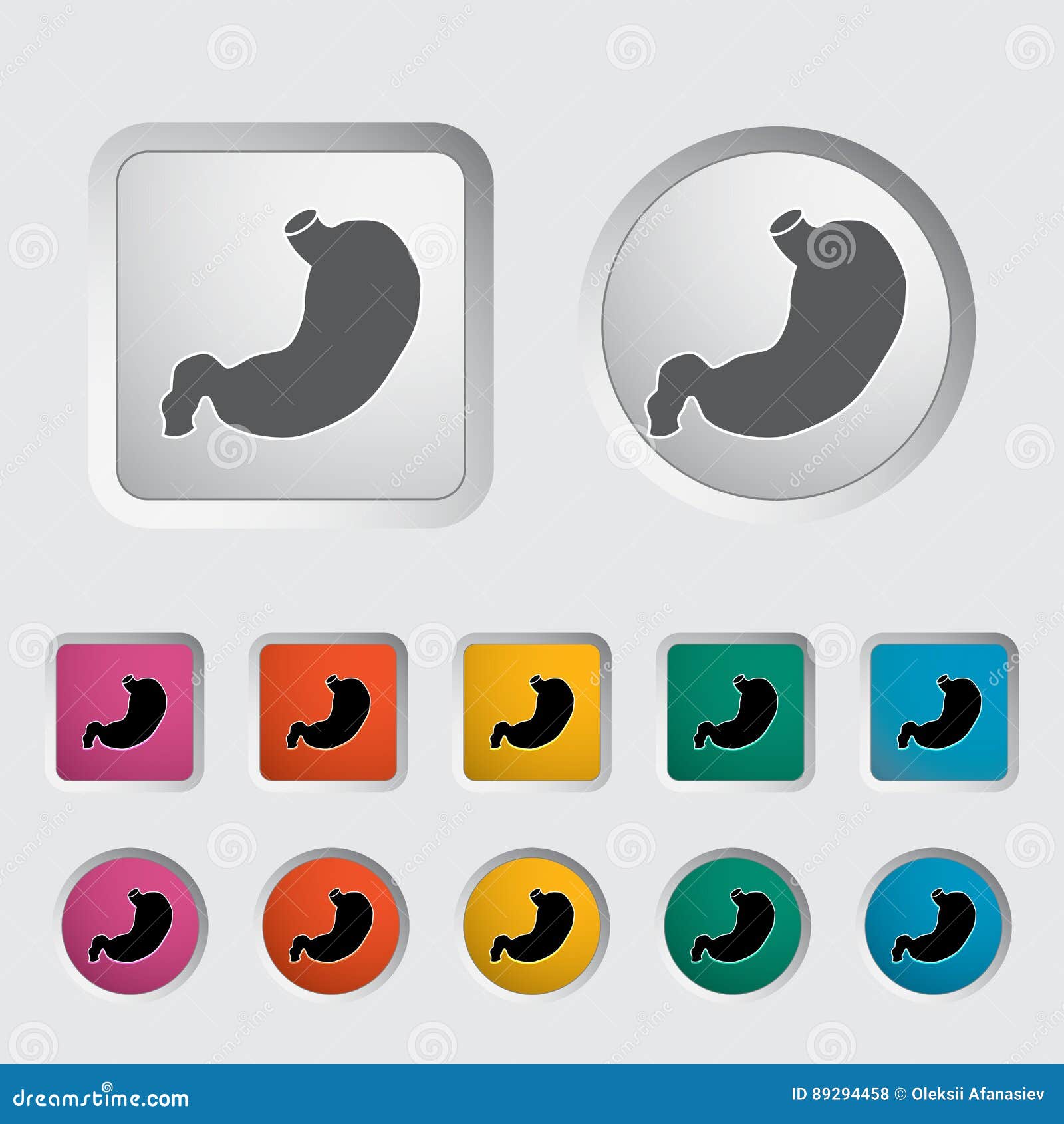 Icono del estómago ilustración del vector. Ilustración de vector - 89294458
