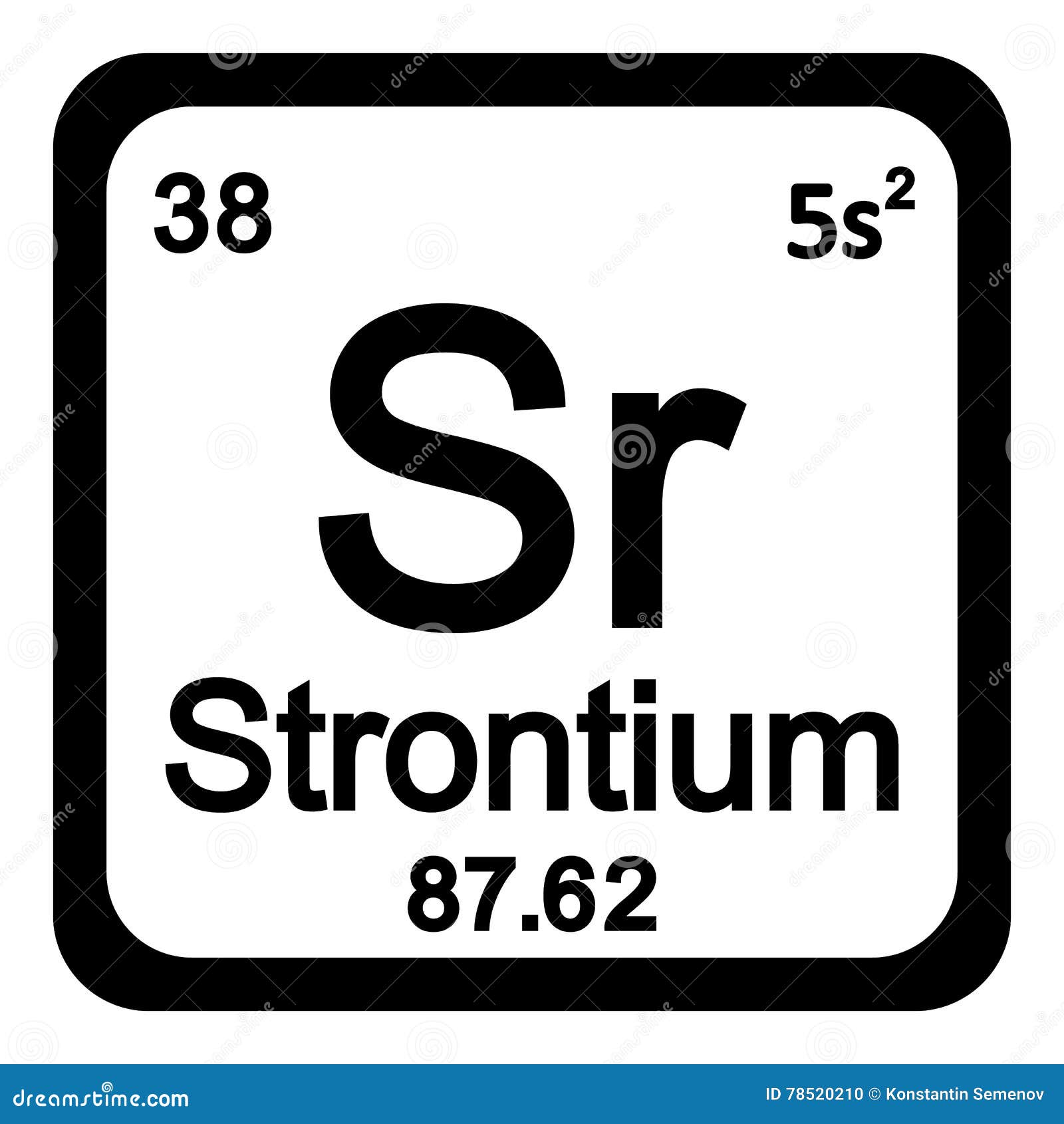 Icono Del Estroncio Del Elemento De Tabla Periódica Stock de ...