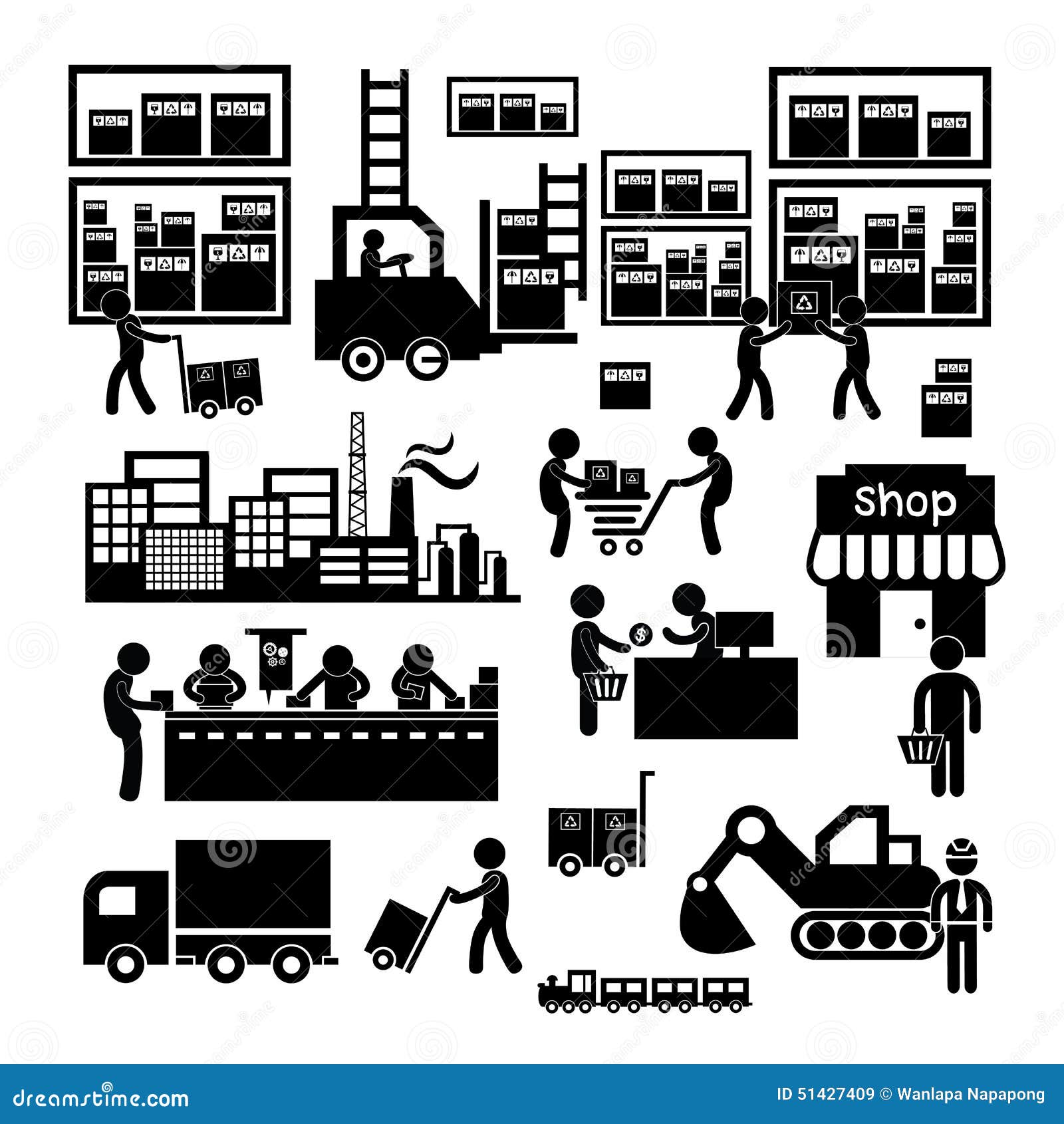 Icono Del Fabricante Y Del Distribuidor Ilustración del Vector ...