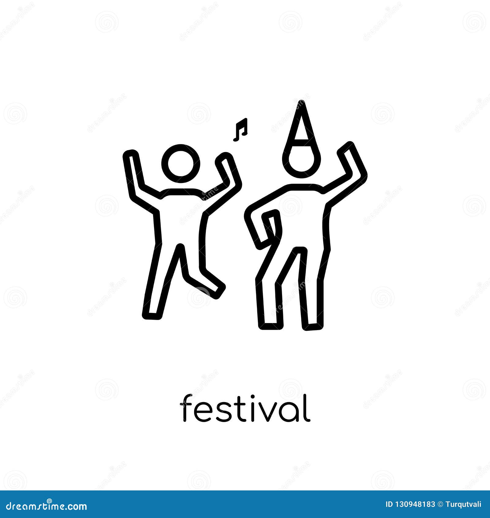 Icono Del Festival Icono Linear Plano Moderno De Moda Del Festival Del ...