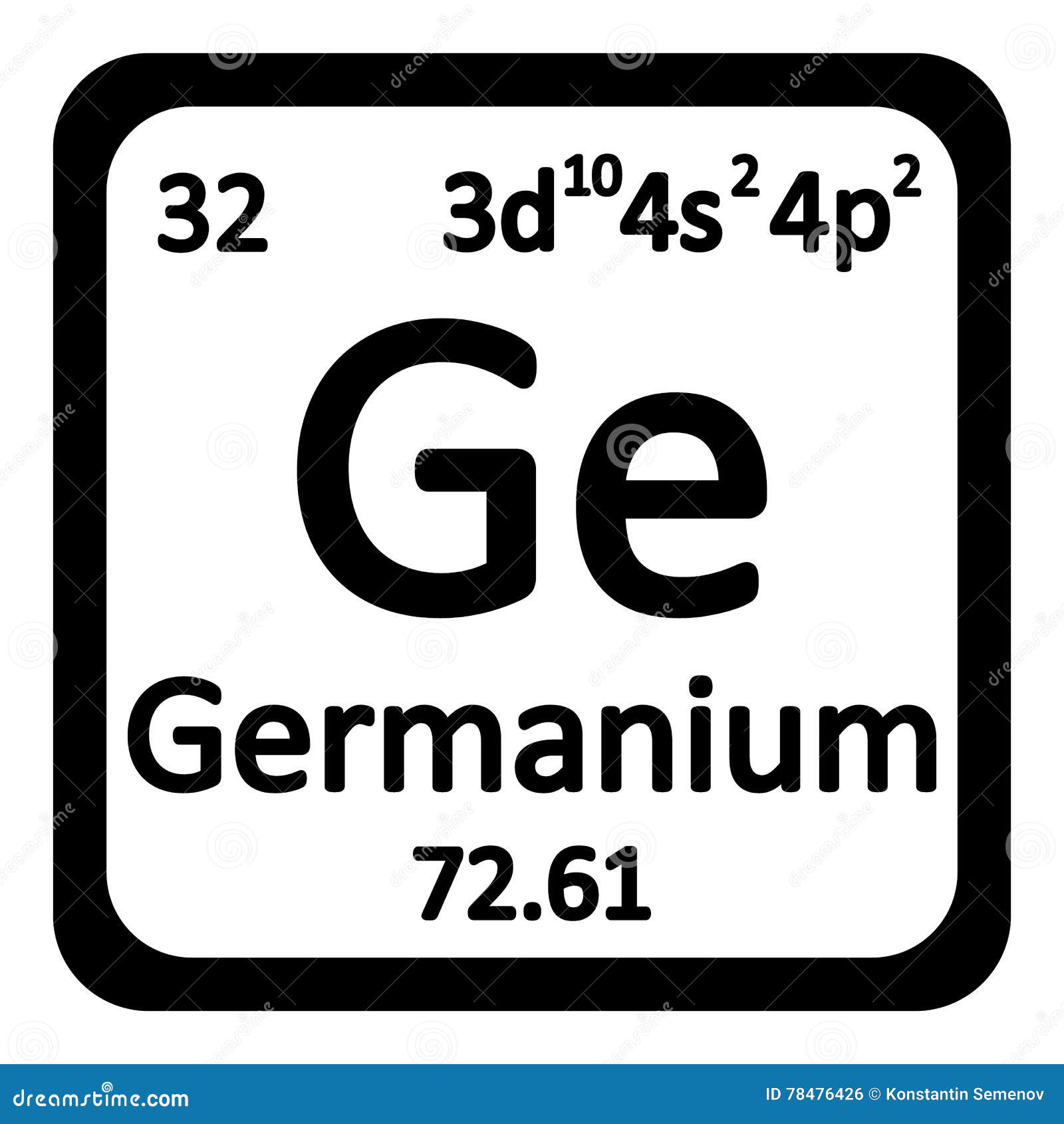 Icono Del Germanio Del Elemento De Tabla Periódica Stock de ilustración ...