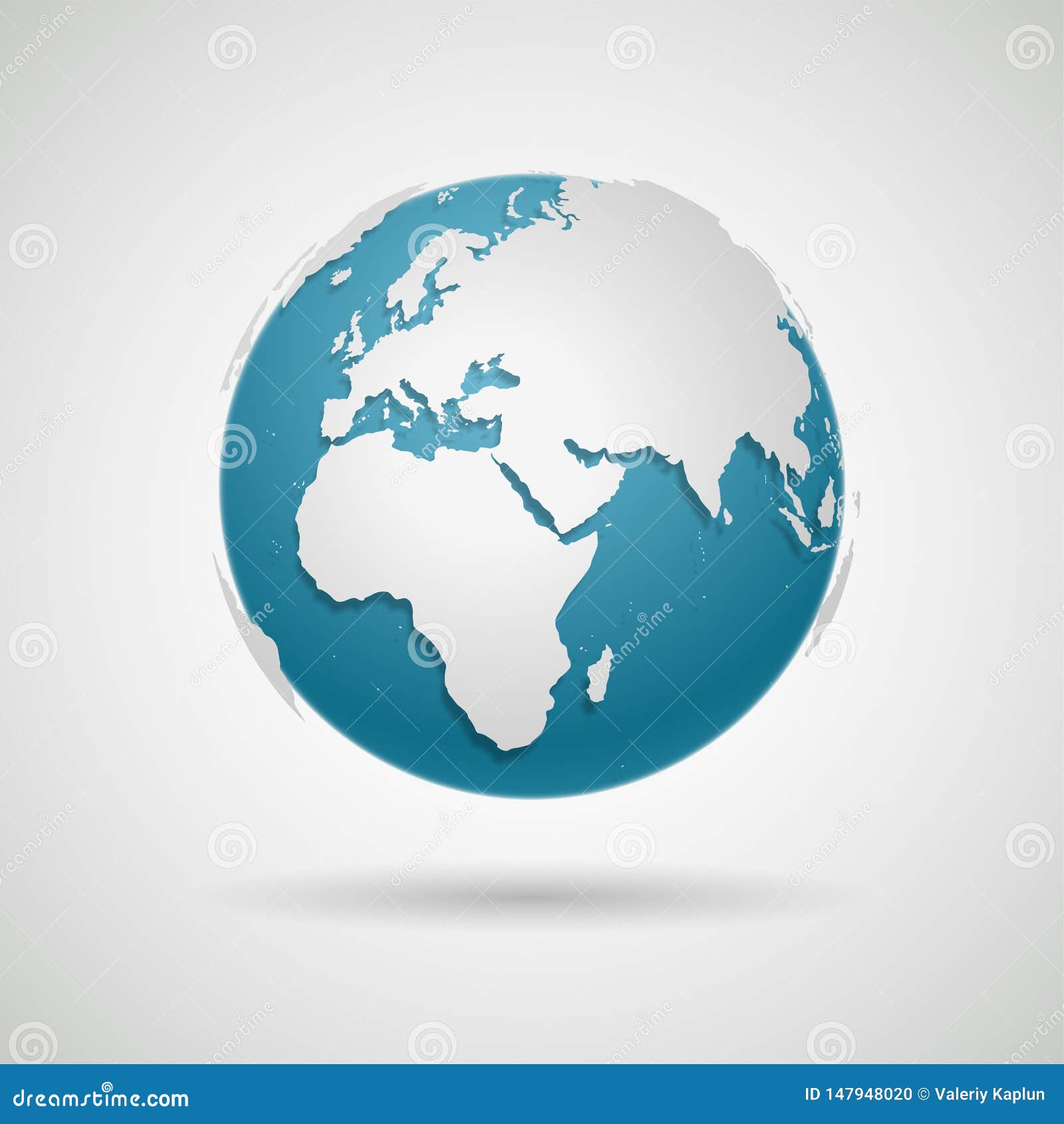 Icono Del Globo - Vector Redondo Del Mapa Del Mundo Stock de ...