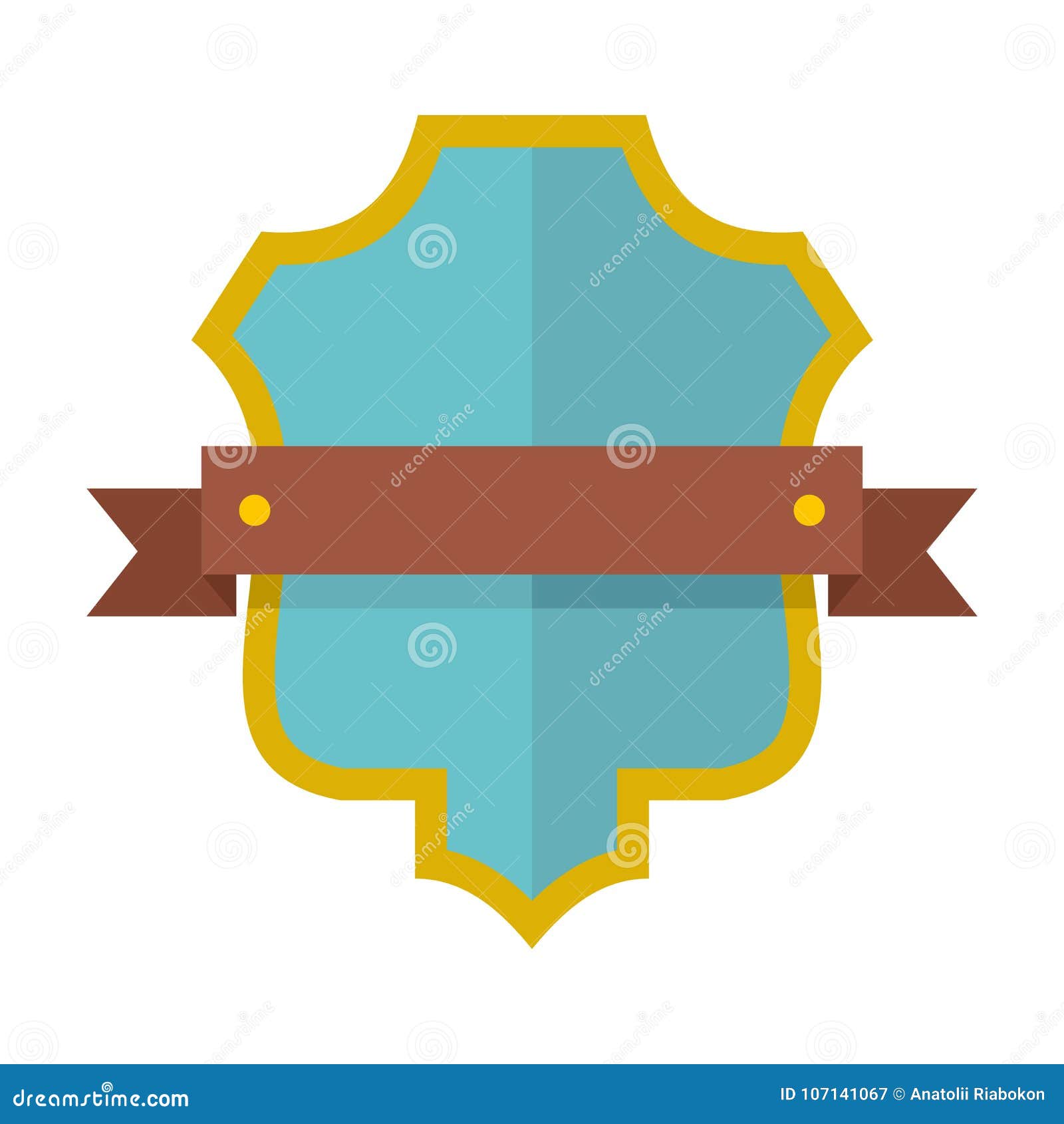 Icono Del Guarda De La Insignia, Estilo Plano Ilustración del Vector ...