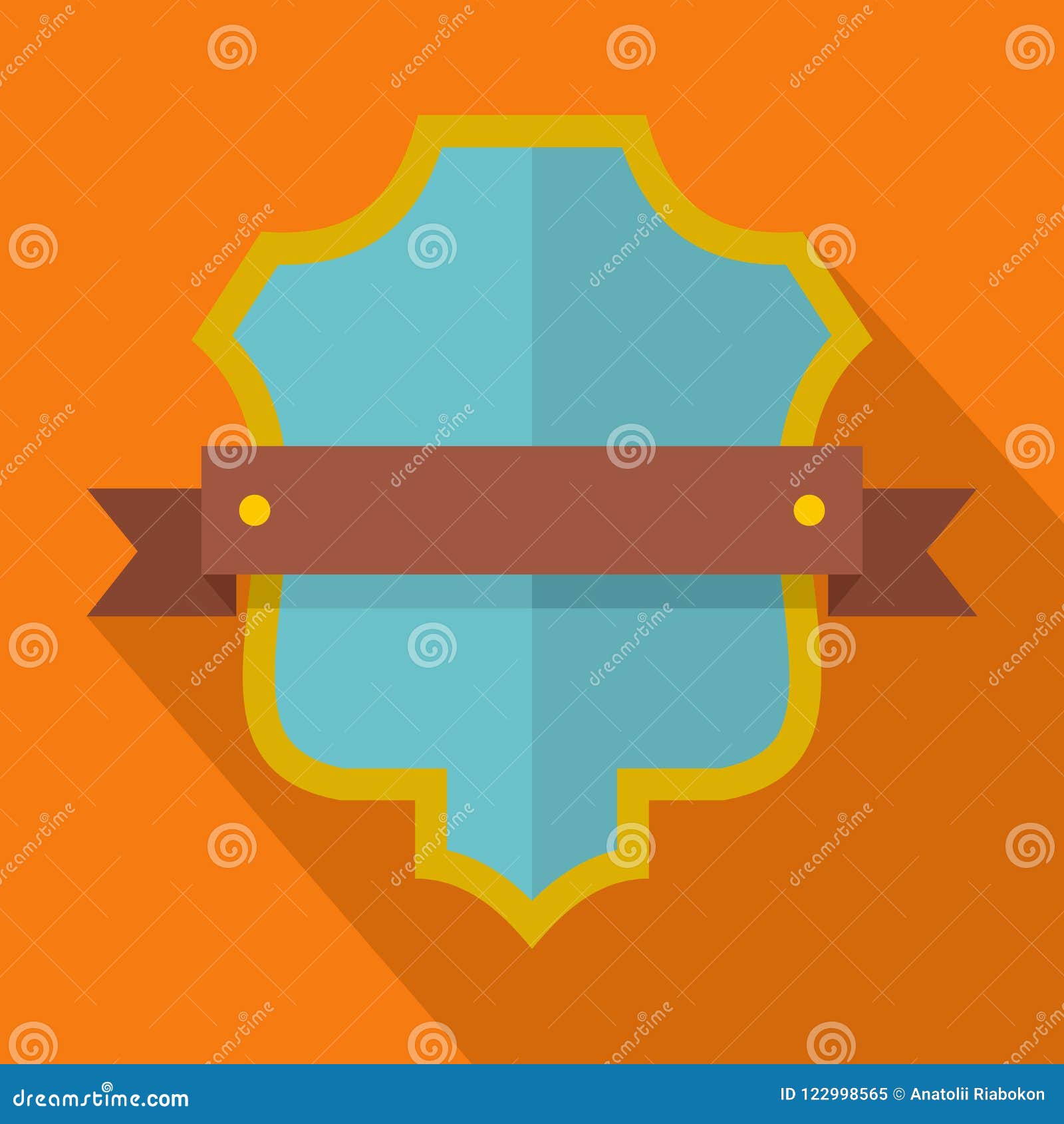 Icono Del Guarda De La Insignia, Estilo Plano Stock de ilustración ...