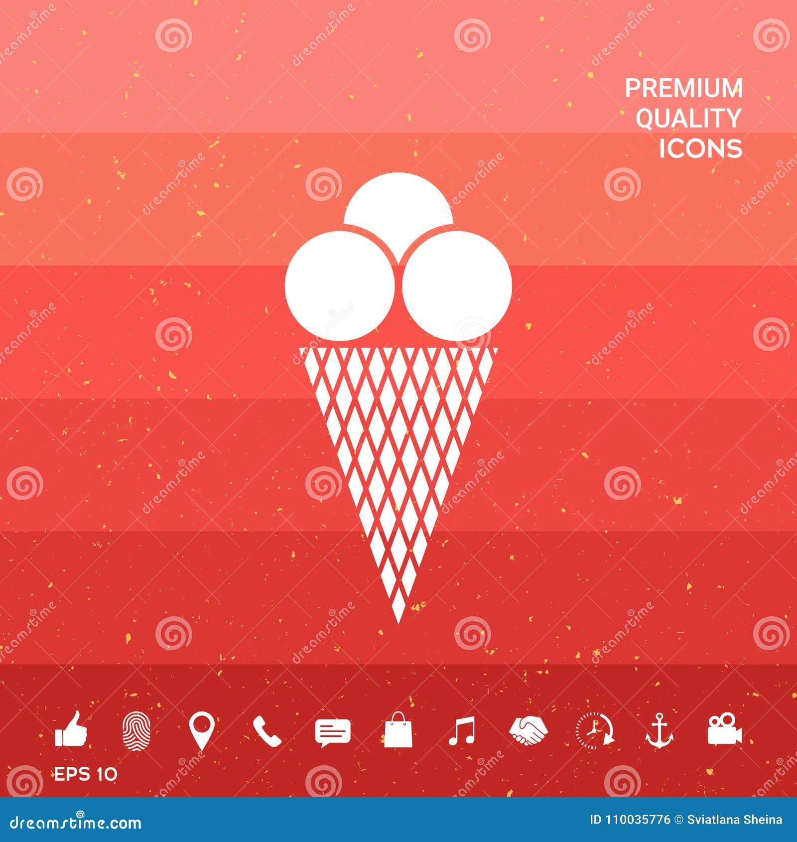 Icono del helado ilustración del vector. Ilustración de cremoso - 110035776
