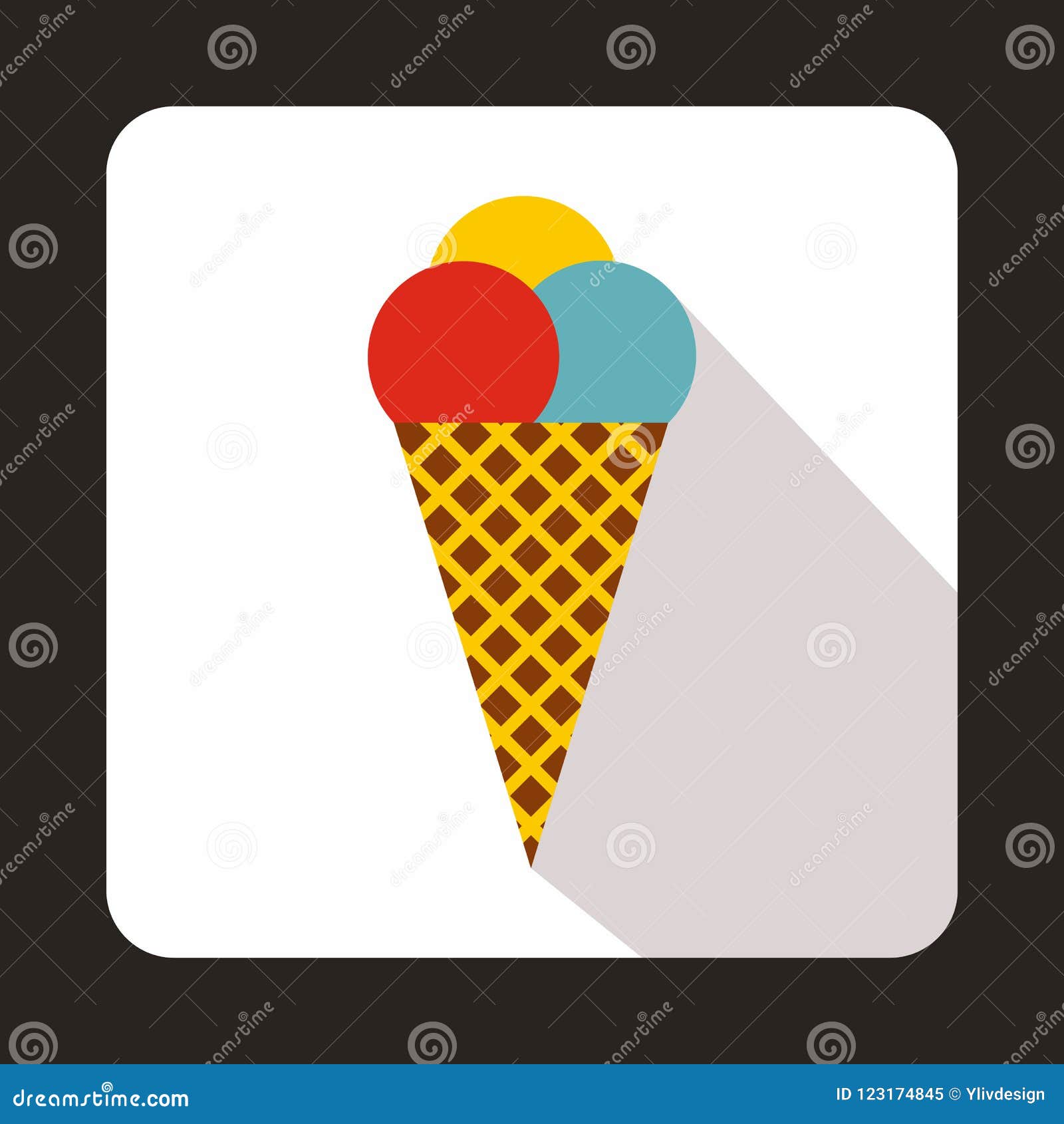 Icono Del Helado, Estilo Plano Stock de ilustración - Ilustración de ...