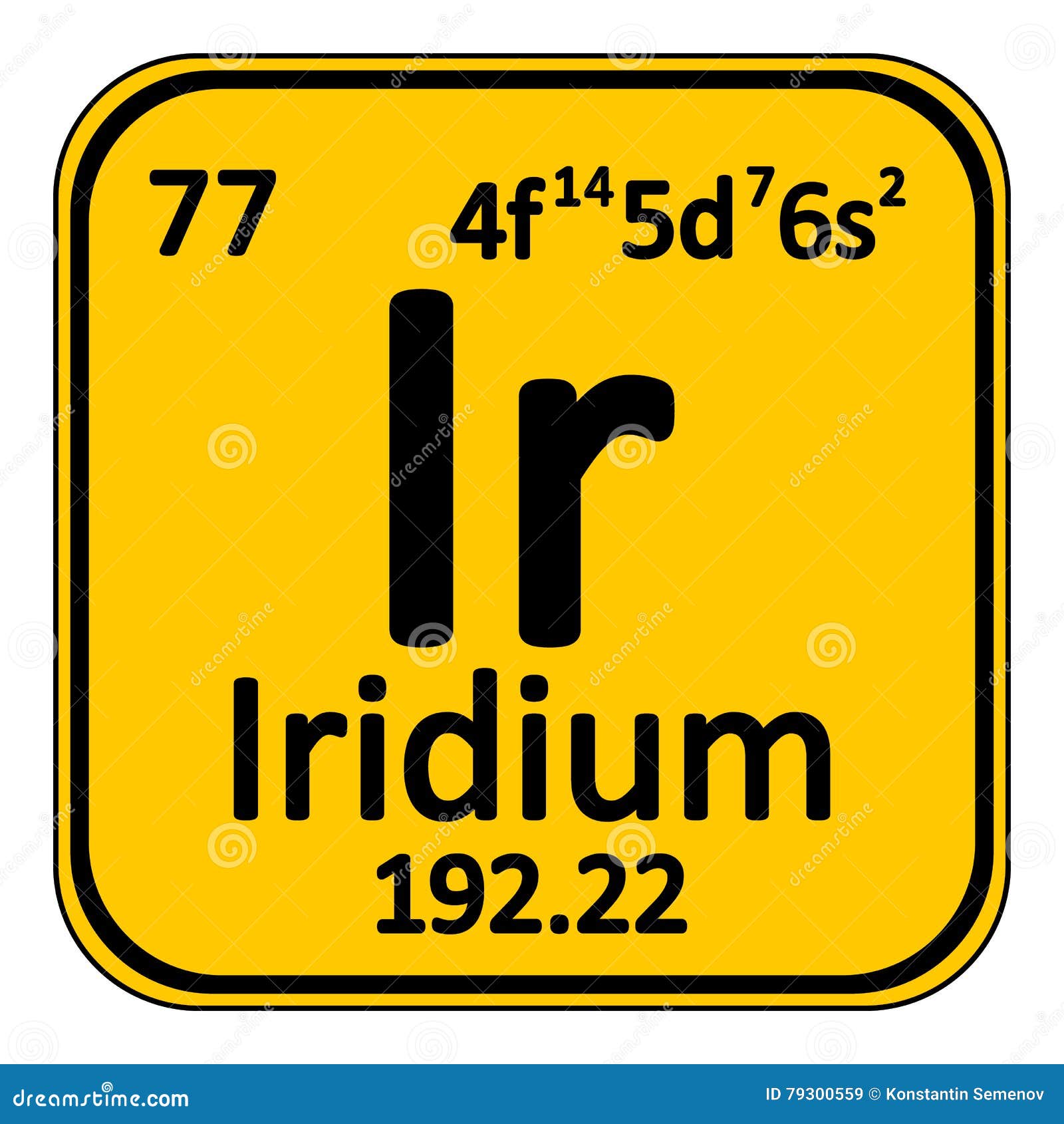 Icono Del Iridio Del Elemento De Tabla Periódica Stock de ilustración ...