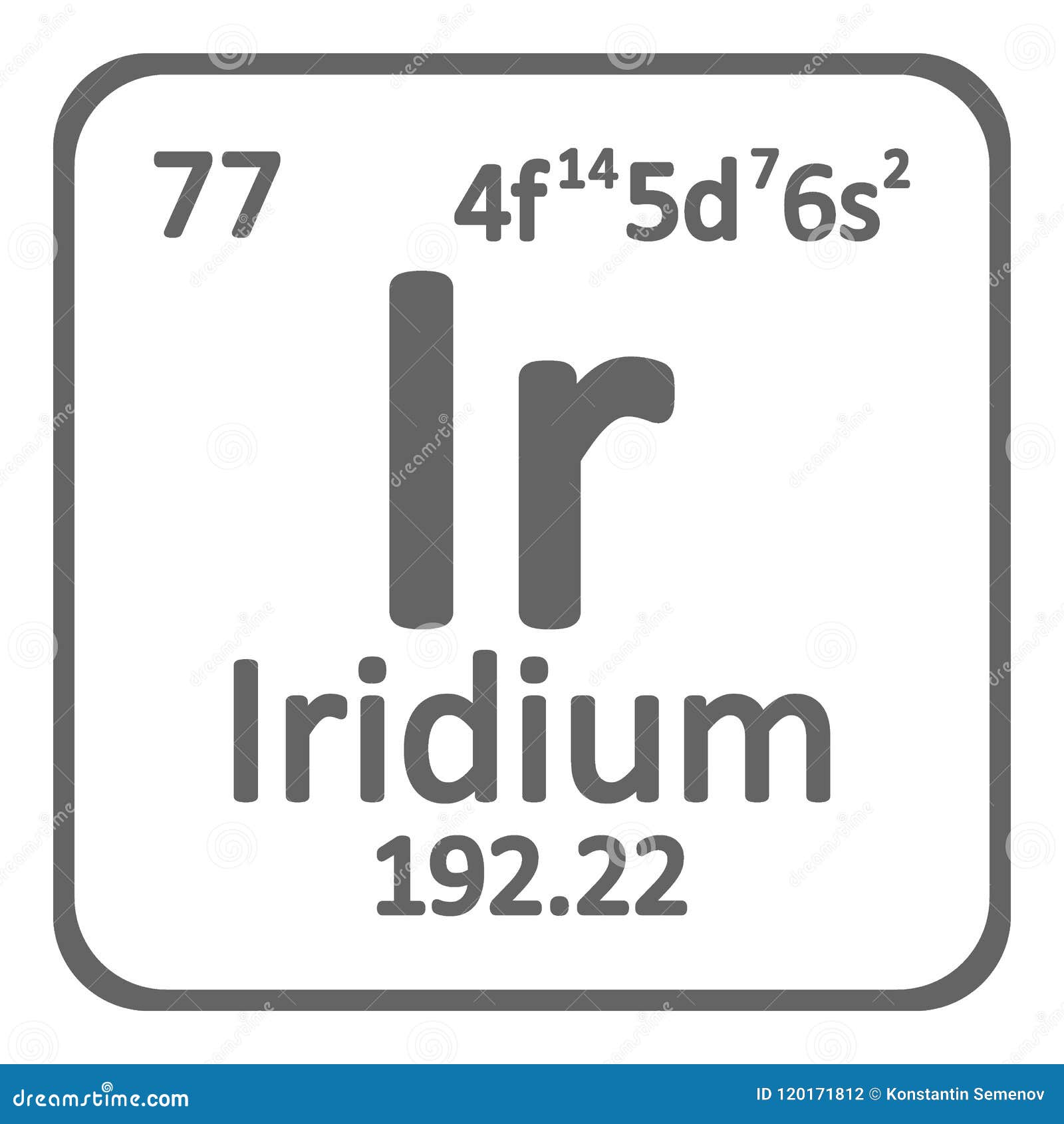 Icono Del Iridio Del Elemento De Tabla Periódica Stock de ilustración ...