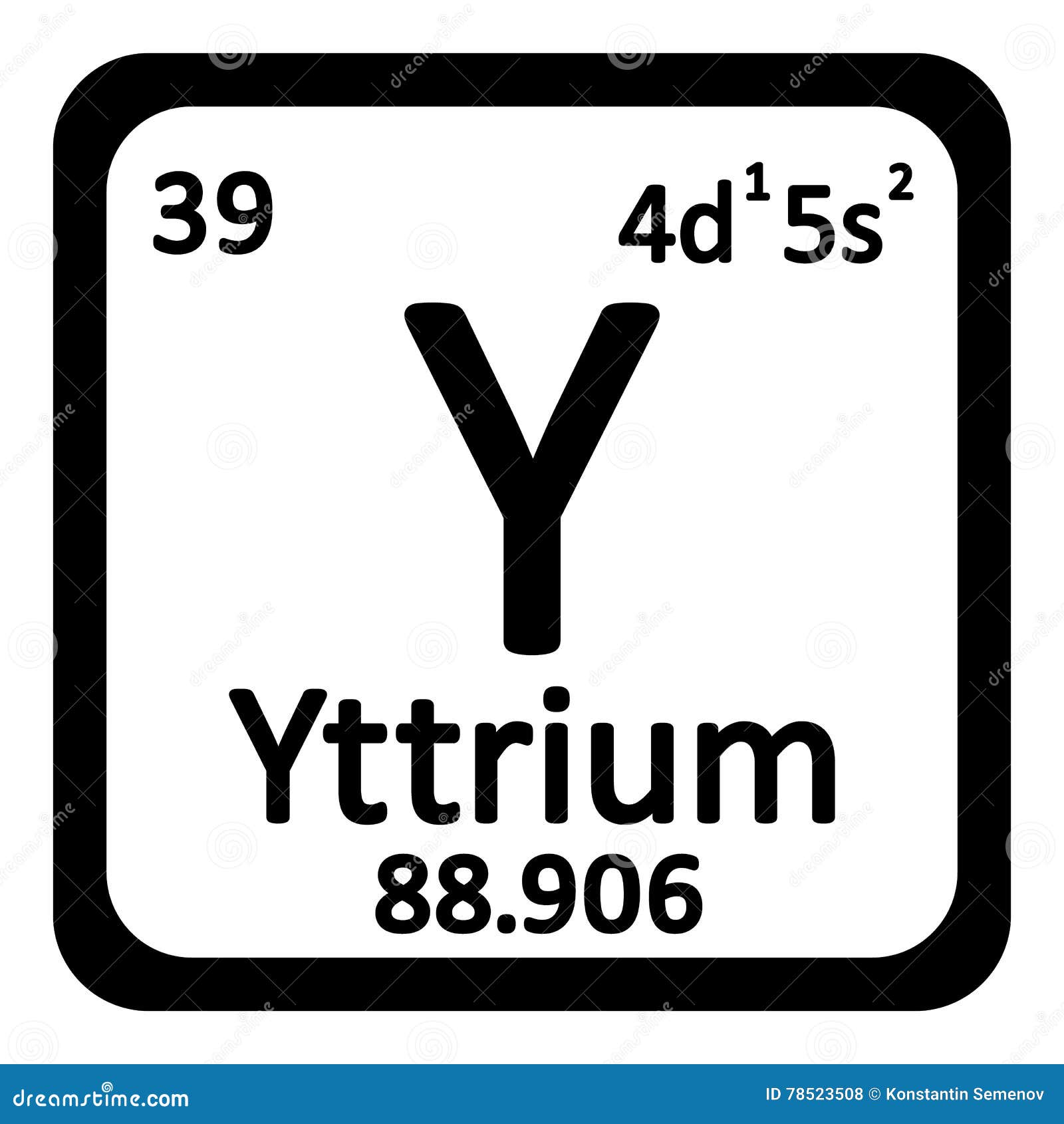 Icono Del Itrio Del Elemento De Tabla Periódica Stock de ilustración ...