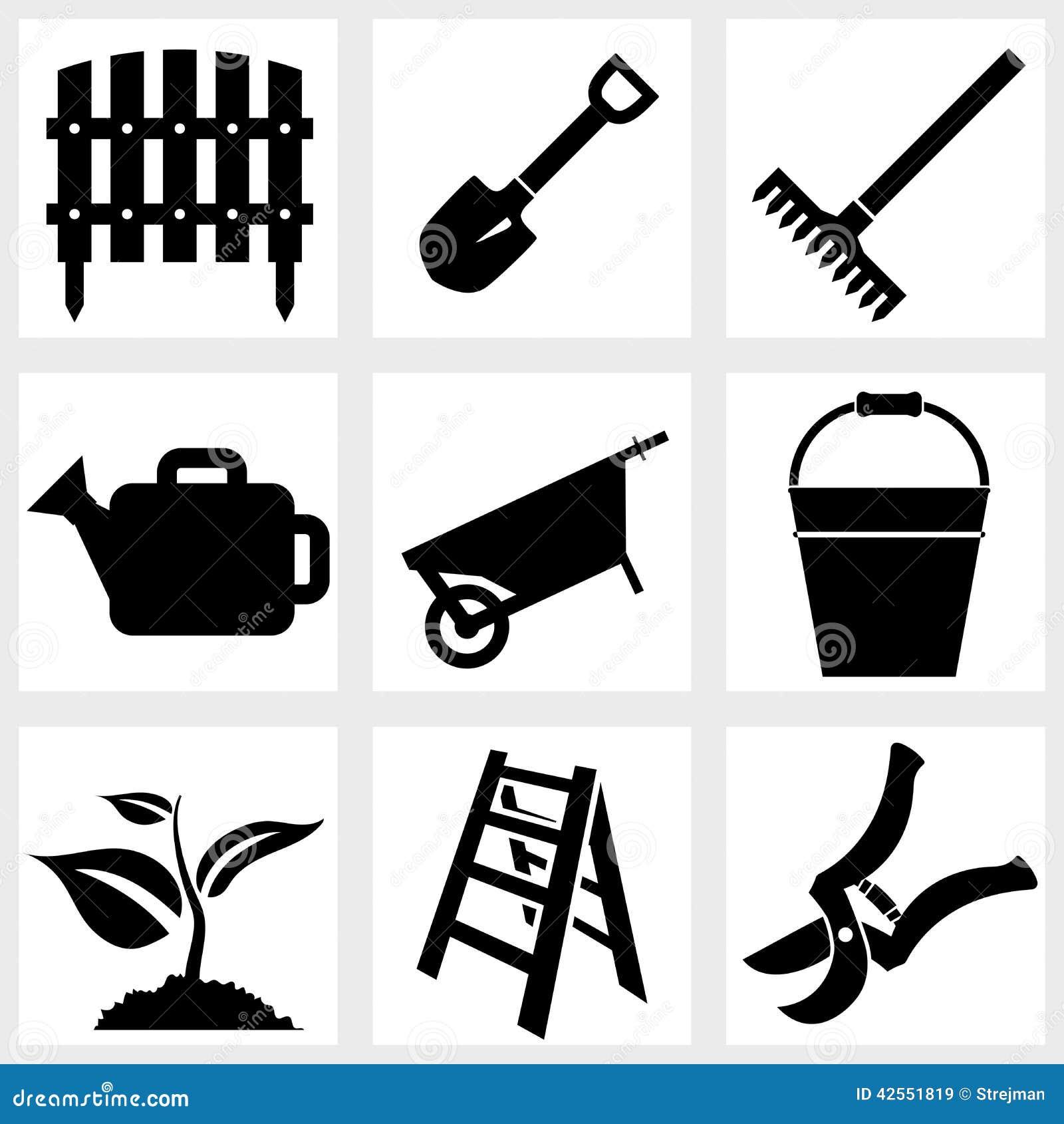 Icono del jardín ilustración del vector. Ilustración de rastrillo ...