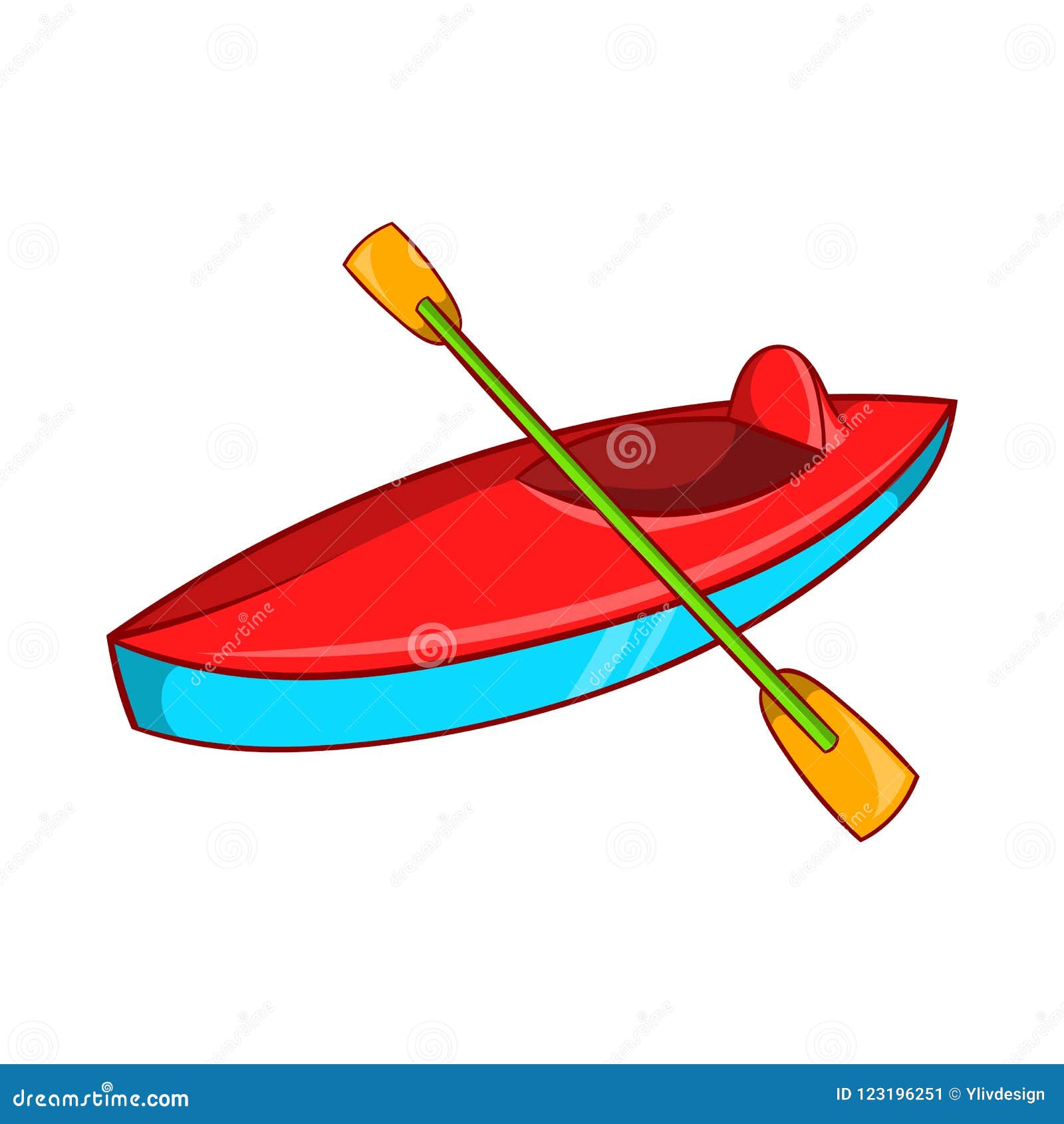 Icono Del Kajak, Estilo De La Historieta Stock de ilustración ...