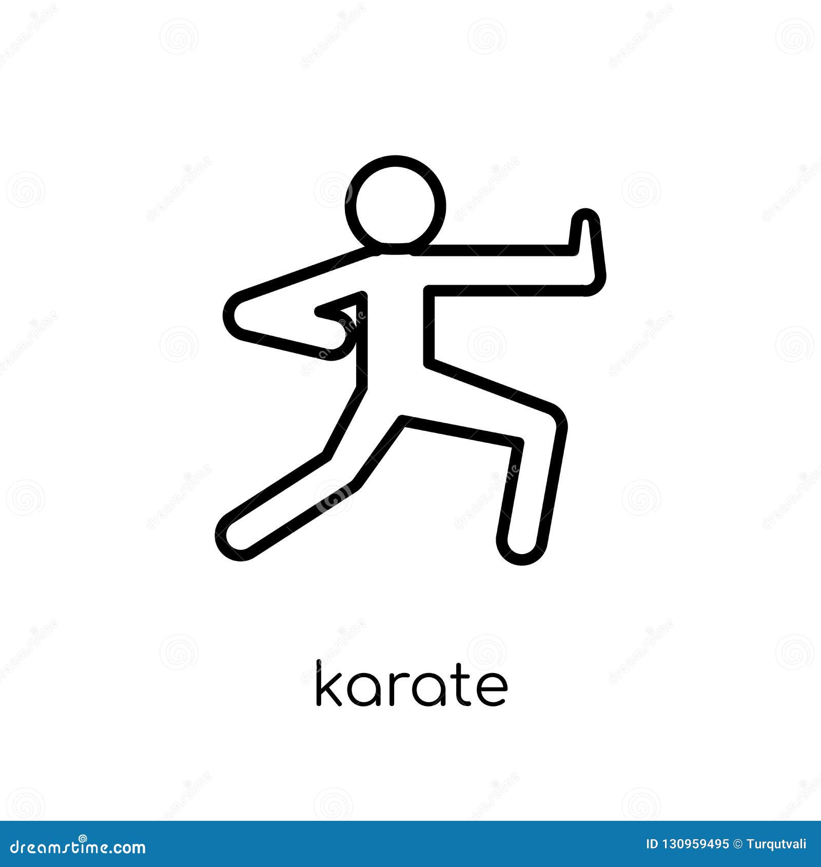 Icono Del Karate Icono Linear Plano Moderno De Moda Del Karate Del Vector En Whi Ilustración del ...