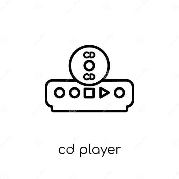 Icono Del Lector De Cd Icono Linear Plano Moderno De Moda Del Lector De Cd Del Vector ...