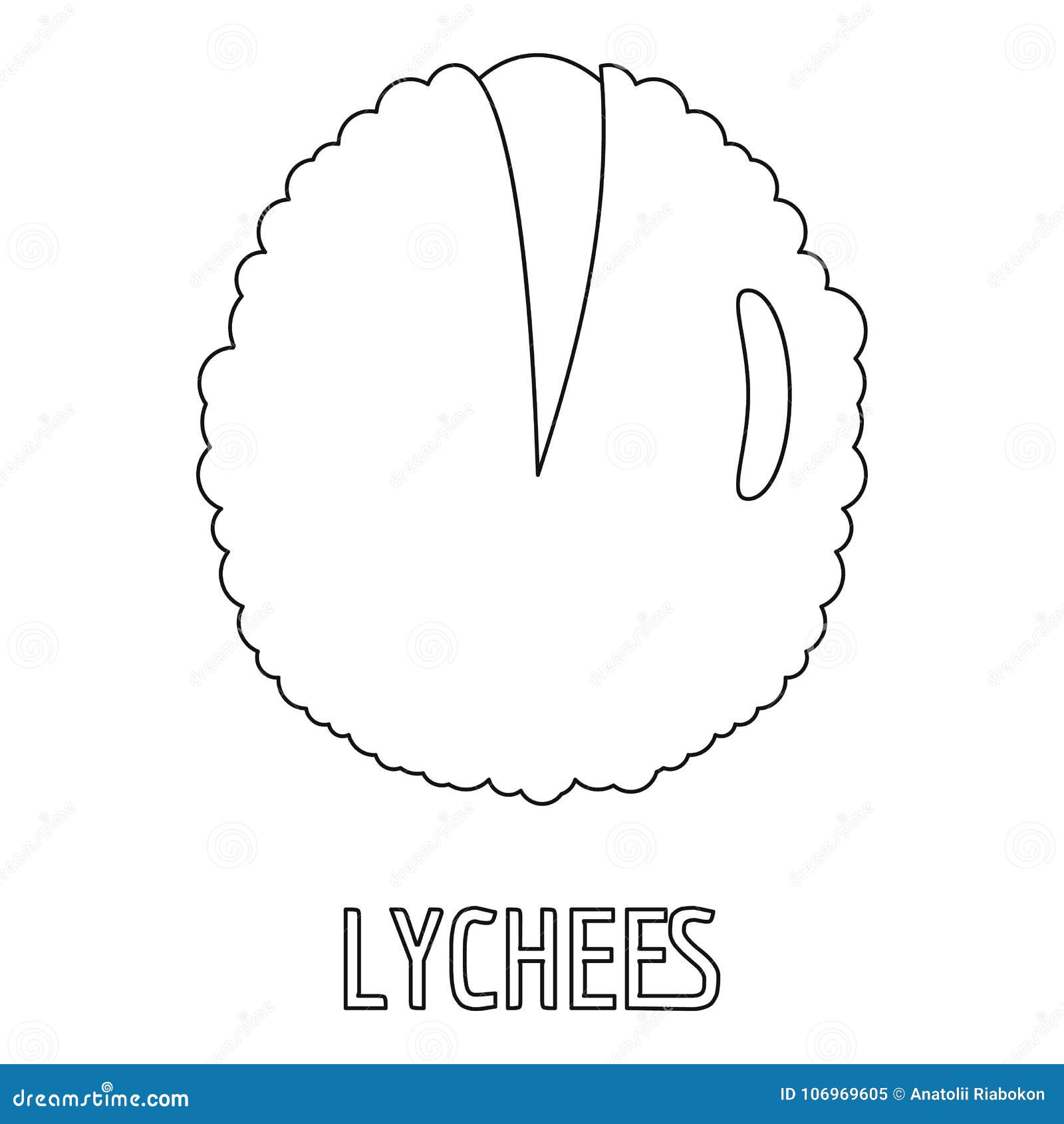 Icono Del Lichi, Estilo Del Esquema Ilustración del Vector ...