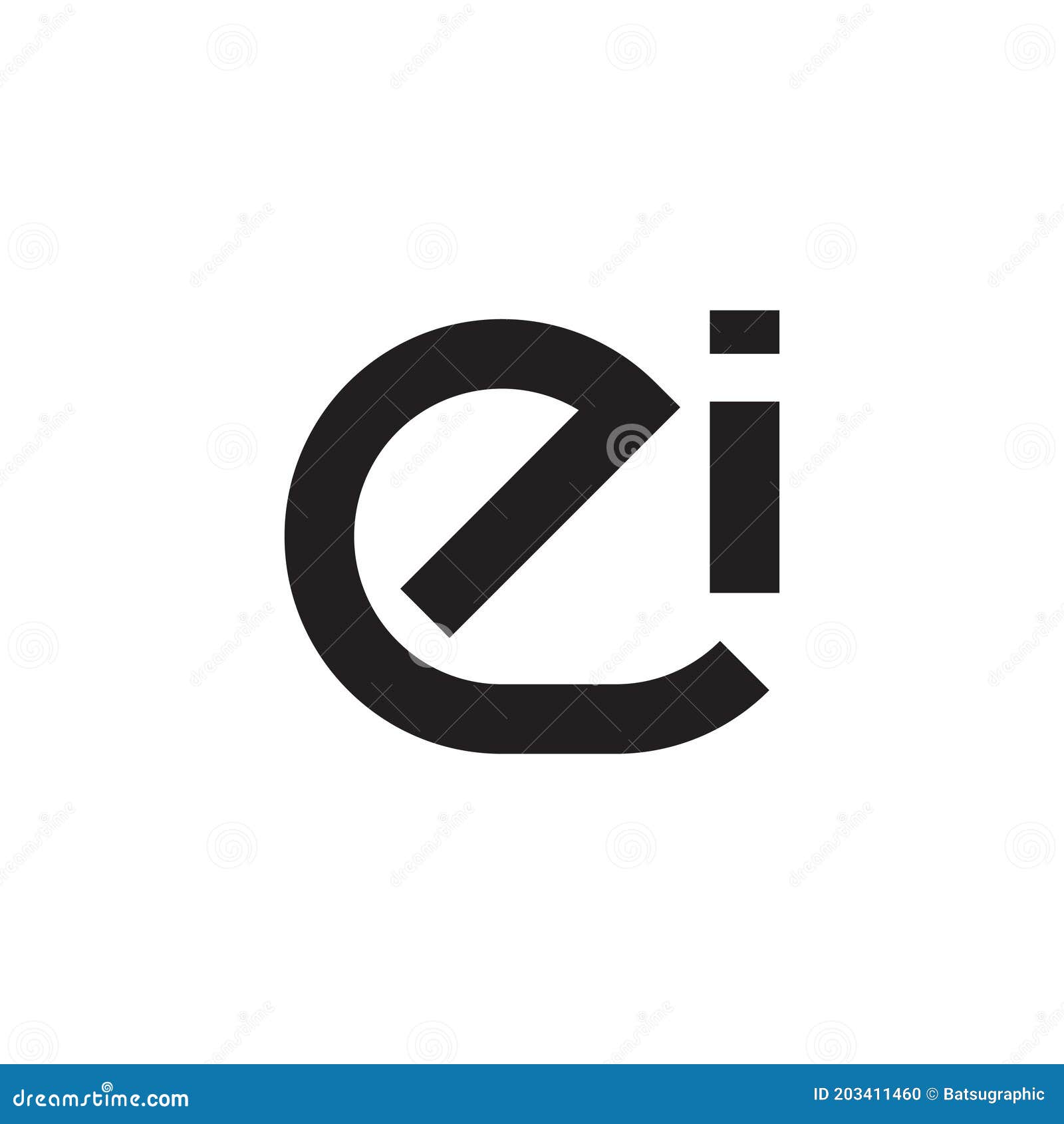 Icono Del Logotipo Del Vector De La Letra Inicial De Ei Ilustración del ...