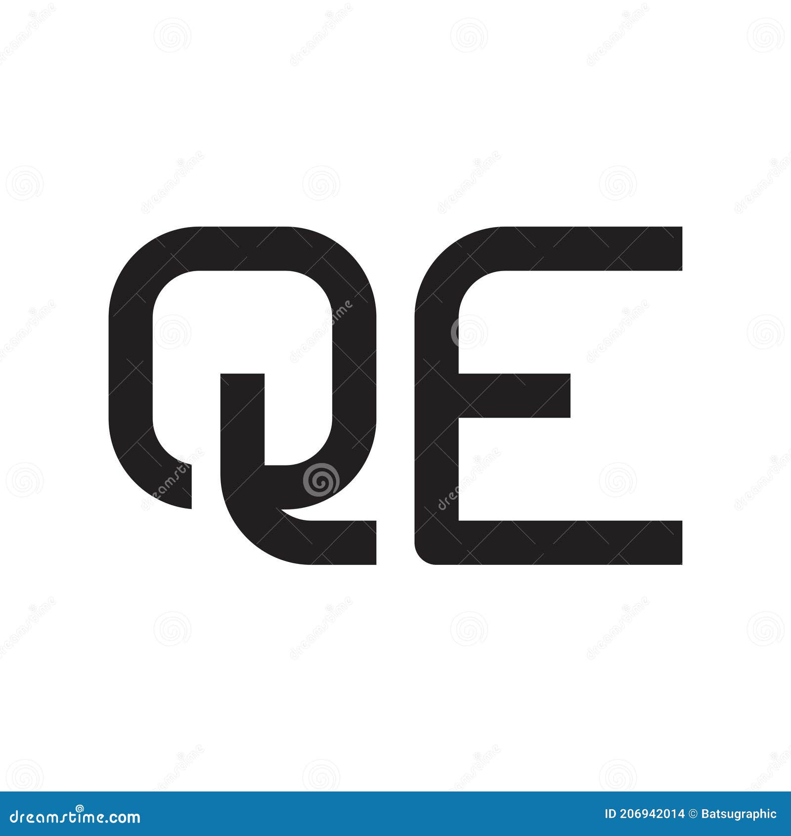 Icono Del Logotipo Del Vector De La Letra Inicial Qe Ilustración del ...