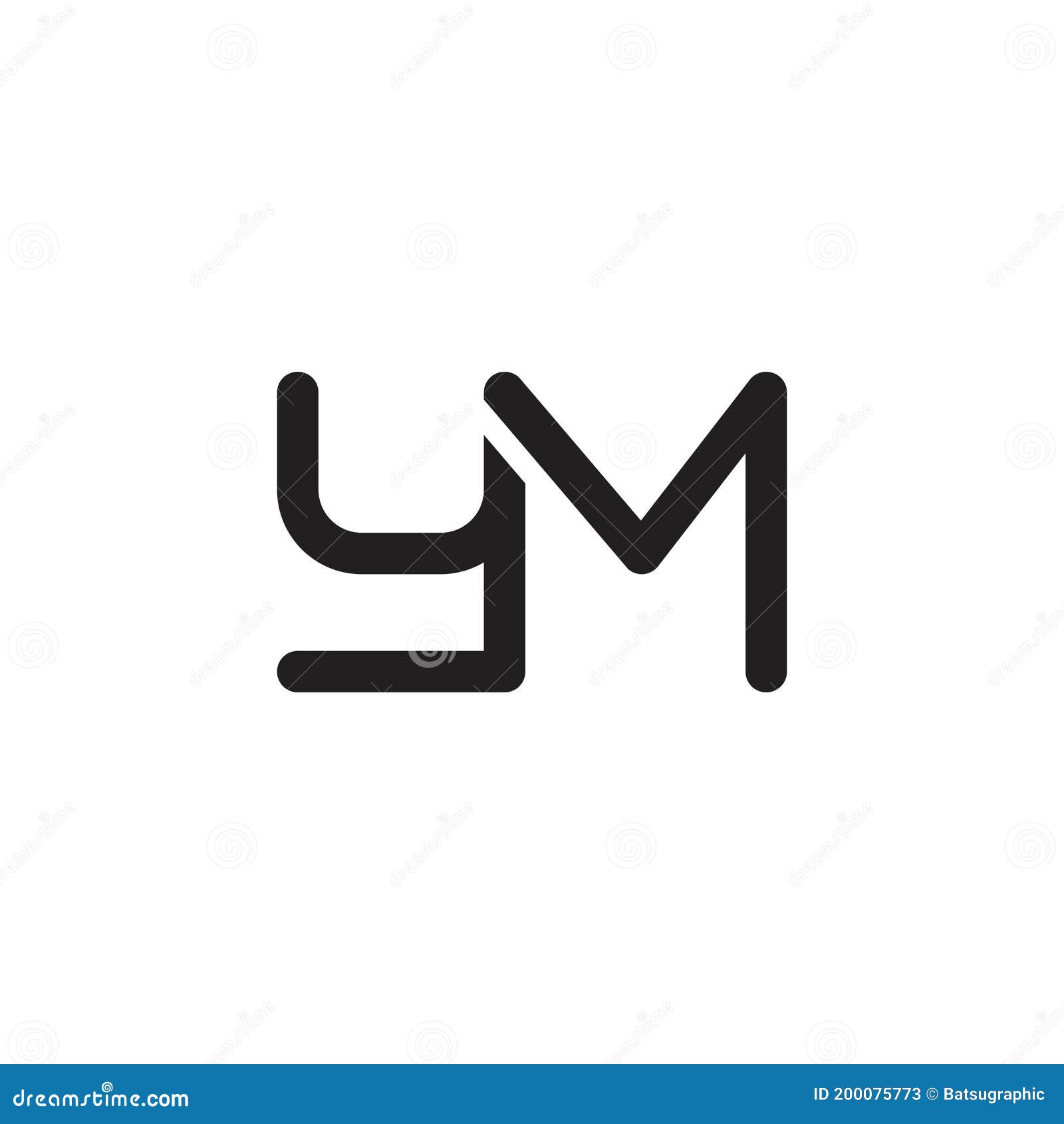 Icono Del Logotipo Del Vector De La Letra Inicial De Ym Ilustración del ...
