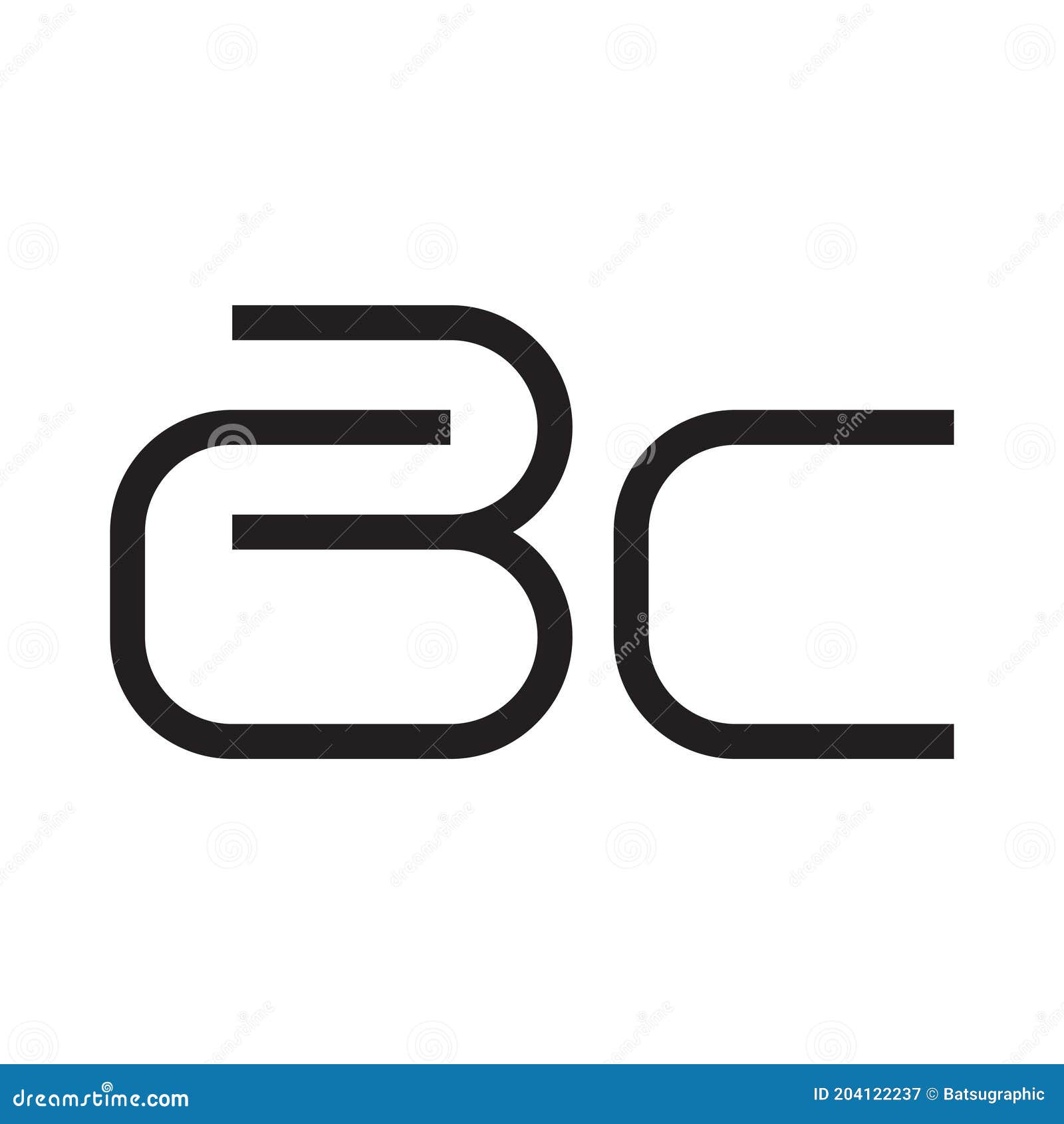 Icono Del Logotipo Del Vector De Letra Inicial De Bc Ilustración del ...
