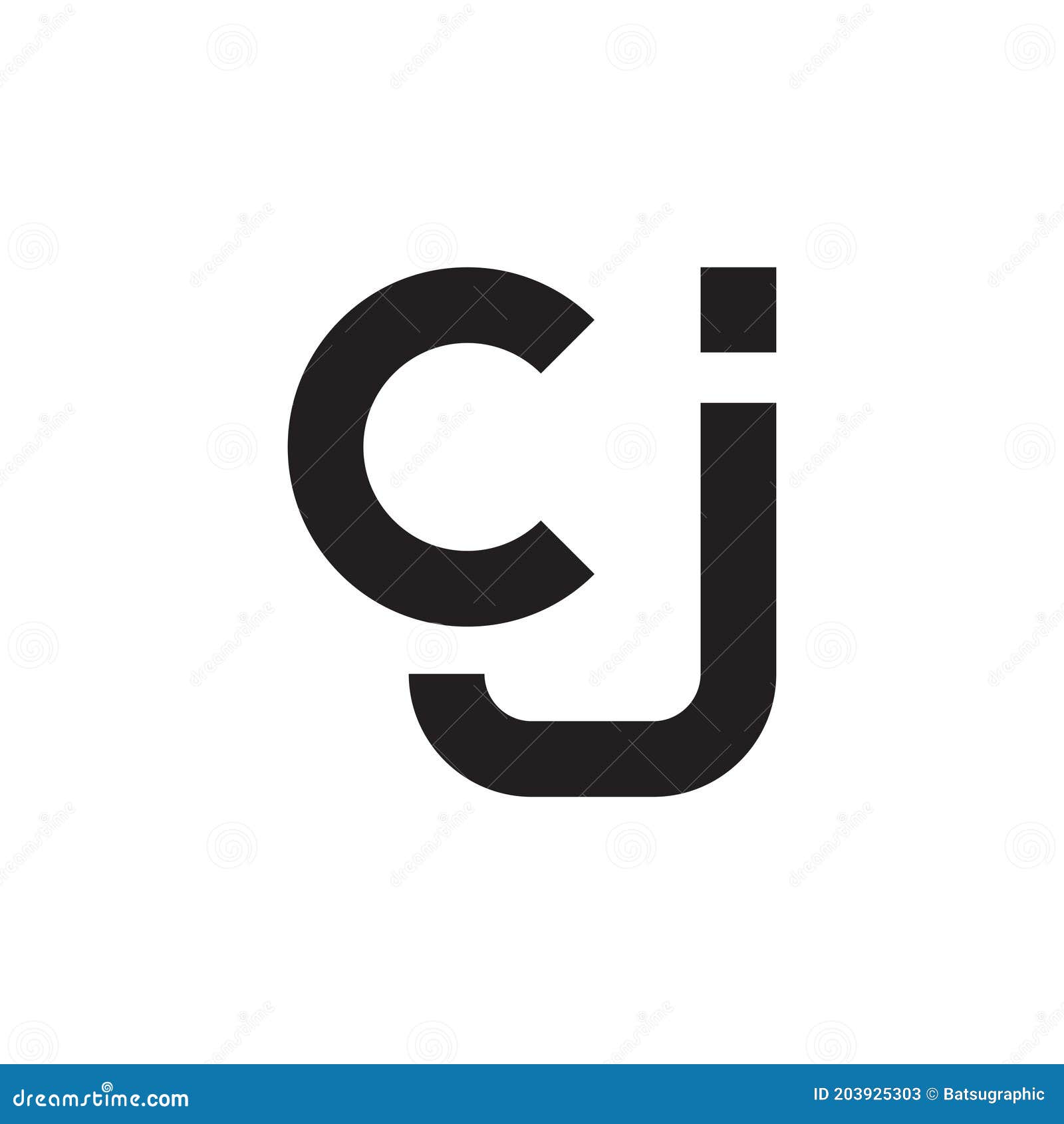 Icono Del Logotipo Del Vector De Letra Inicial De Cj Ilustración del ...