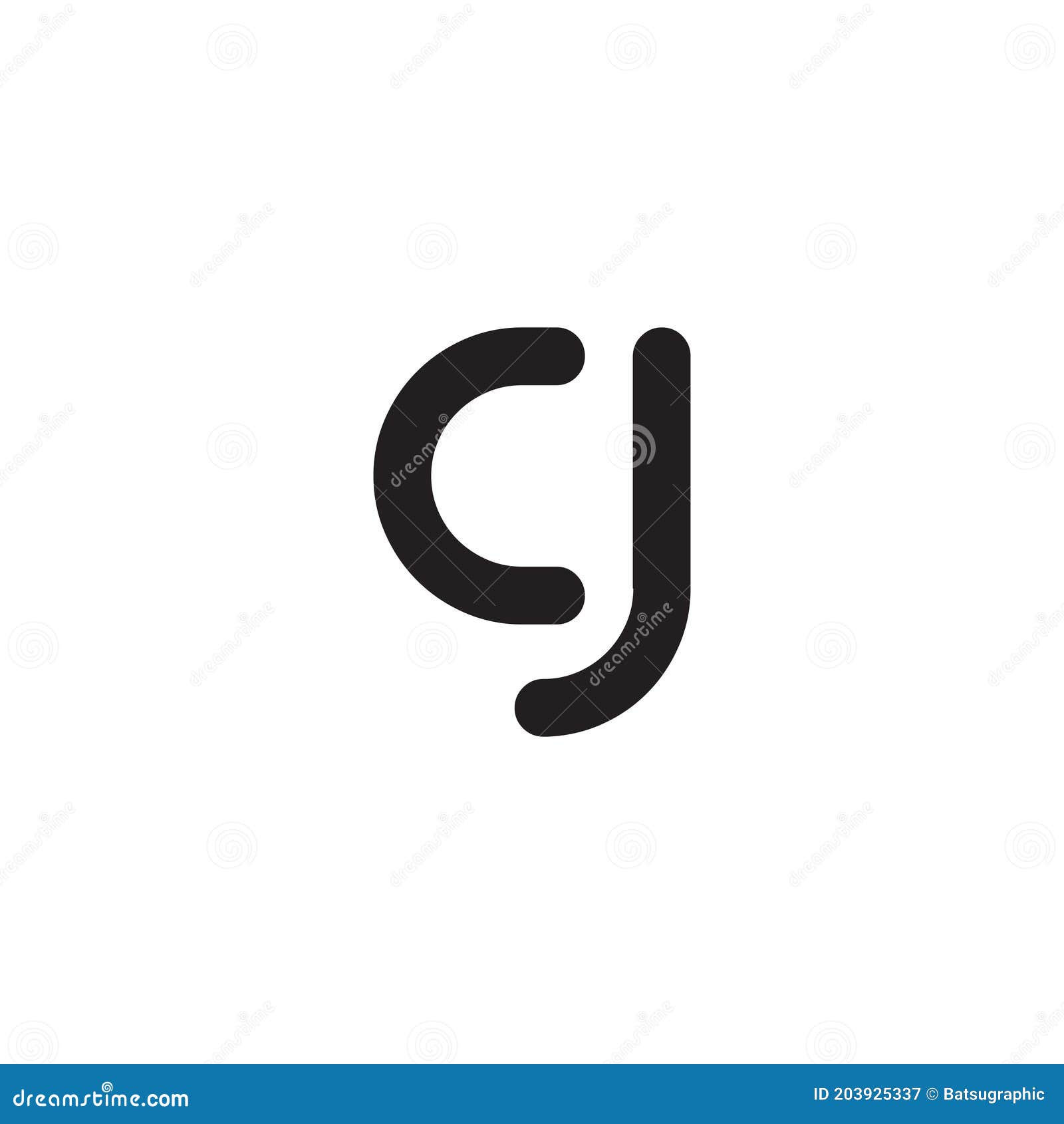 Icono Del Logotipo Del Vector De Letra Inicial De Cj Ilustración del ...