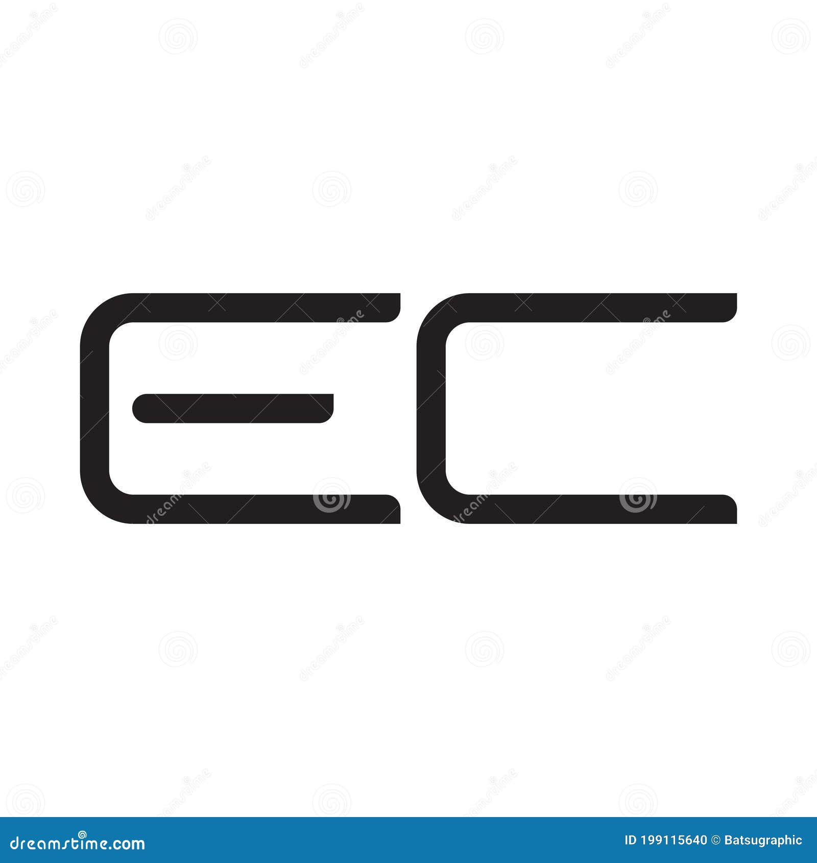Icono Del Logotipo Del Vector De Letra Inicial De Ec Ilustración del ...