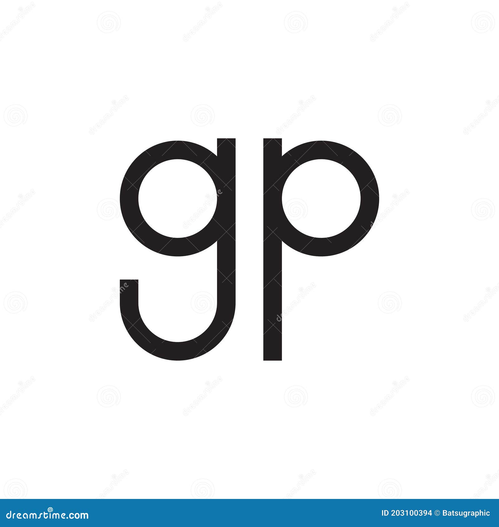 Icono Del Logotipo Del Vector De Letra Inicial Gp Ilustración del ...