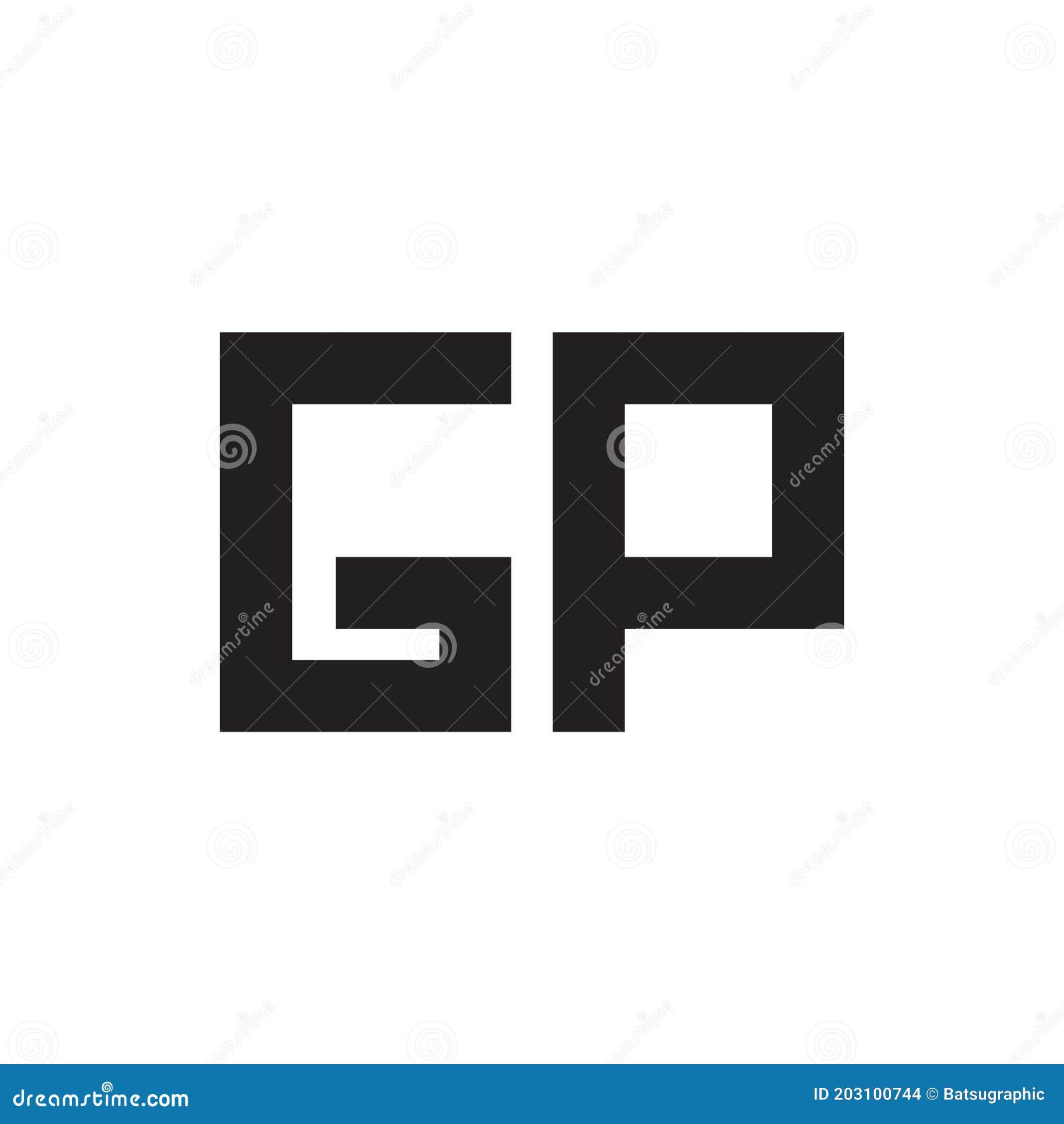 Icono Del Logotipo Del Vector De Letra Inicial Gp Ilustración del ...
