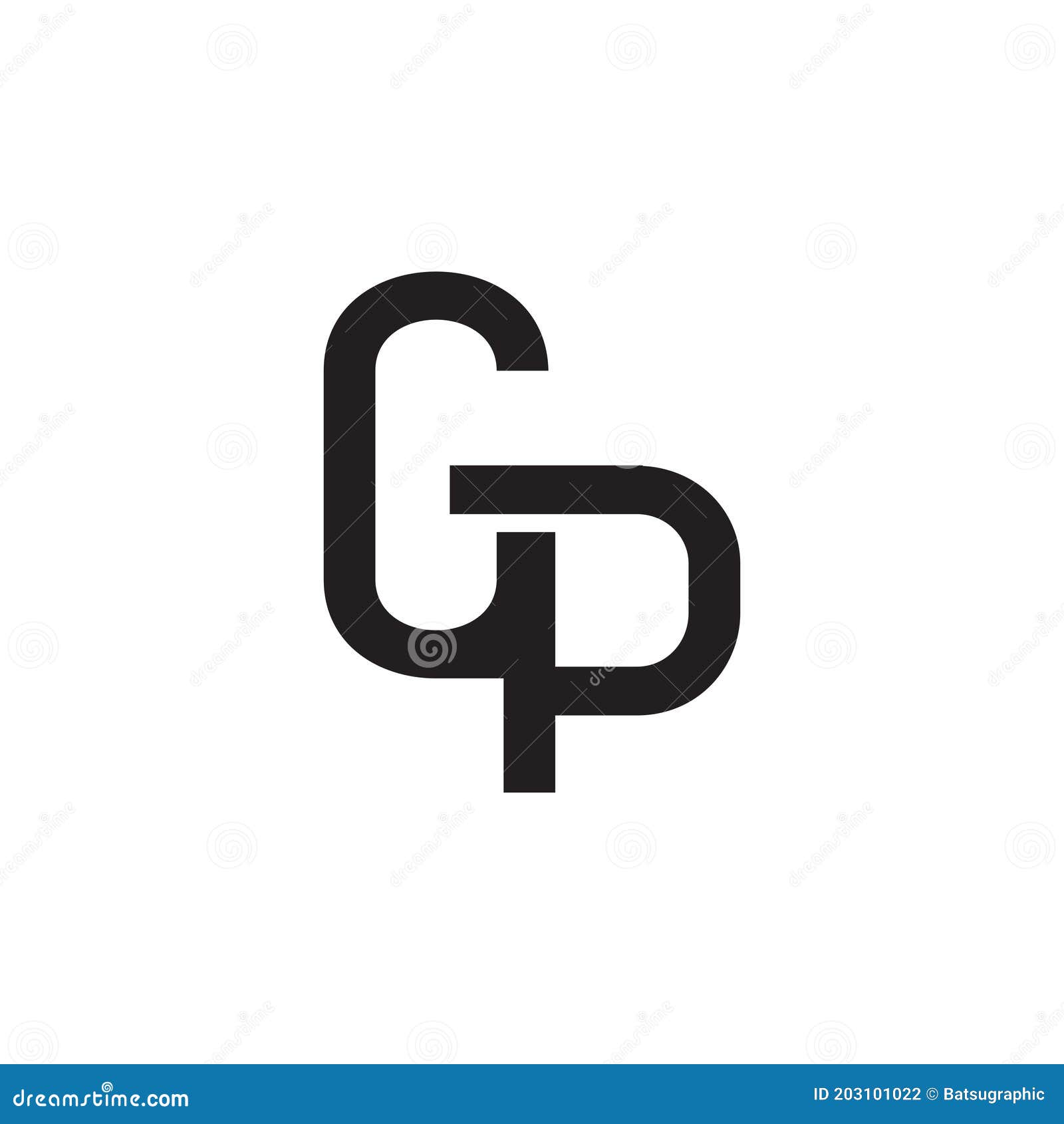 Icono Del Logotipo Del Vector De Letra Inicial Gp Ilustración del ...