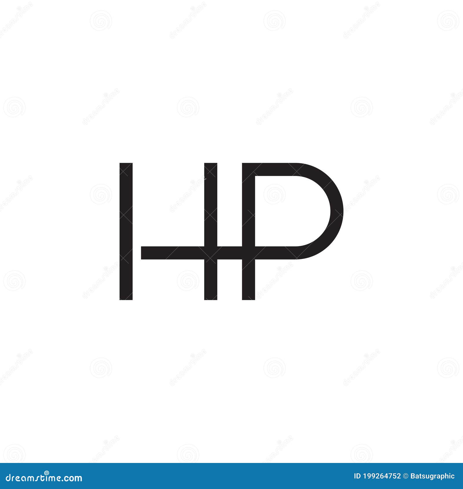Icono Del Logotipo Del Vector De Letra Inicial De Hp Ilustración del ...
