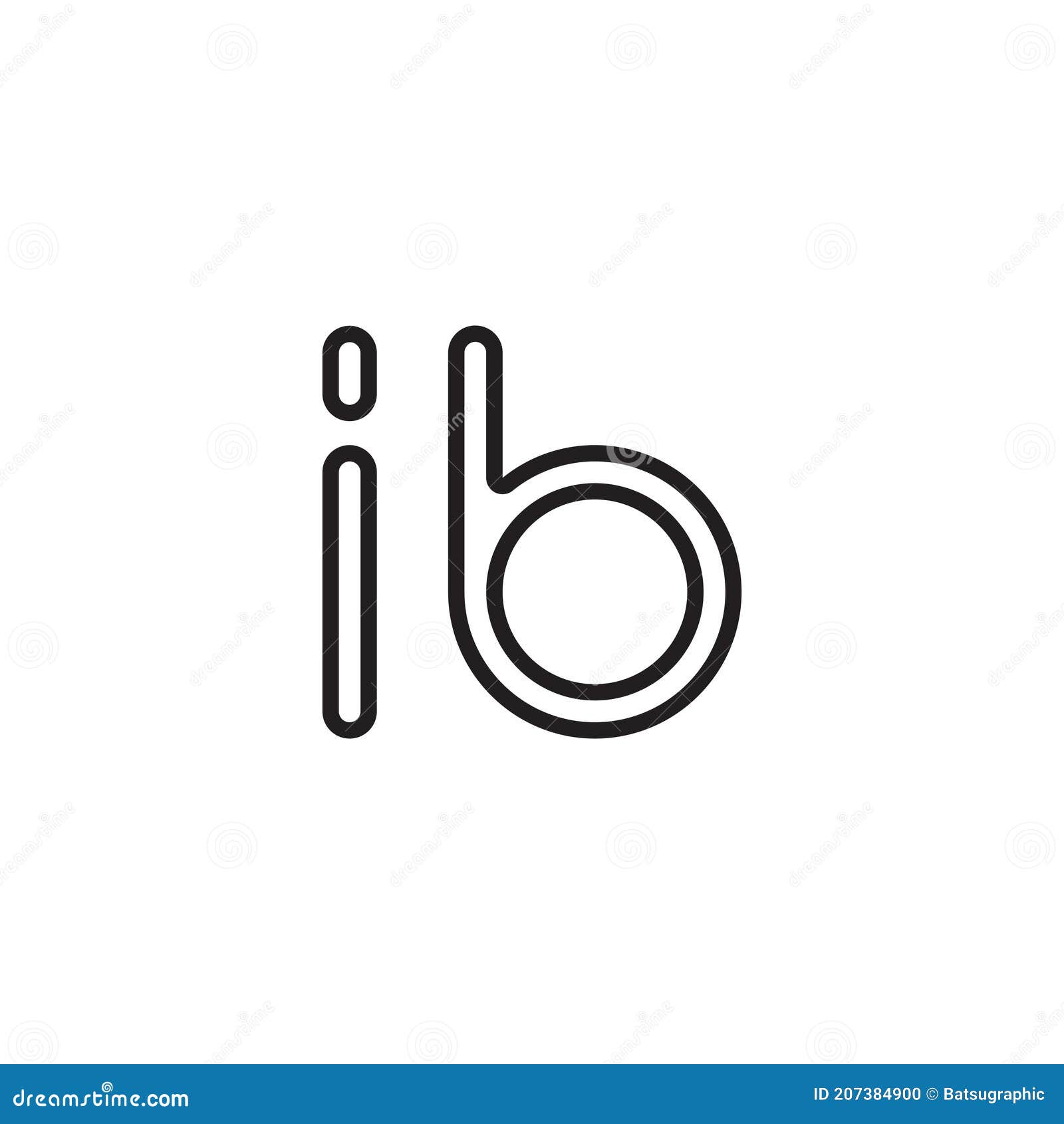 Icono Del Logotipo Del Vector De Letra Inicial De Ib Ilustración del ...