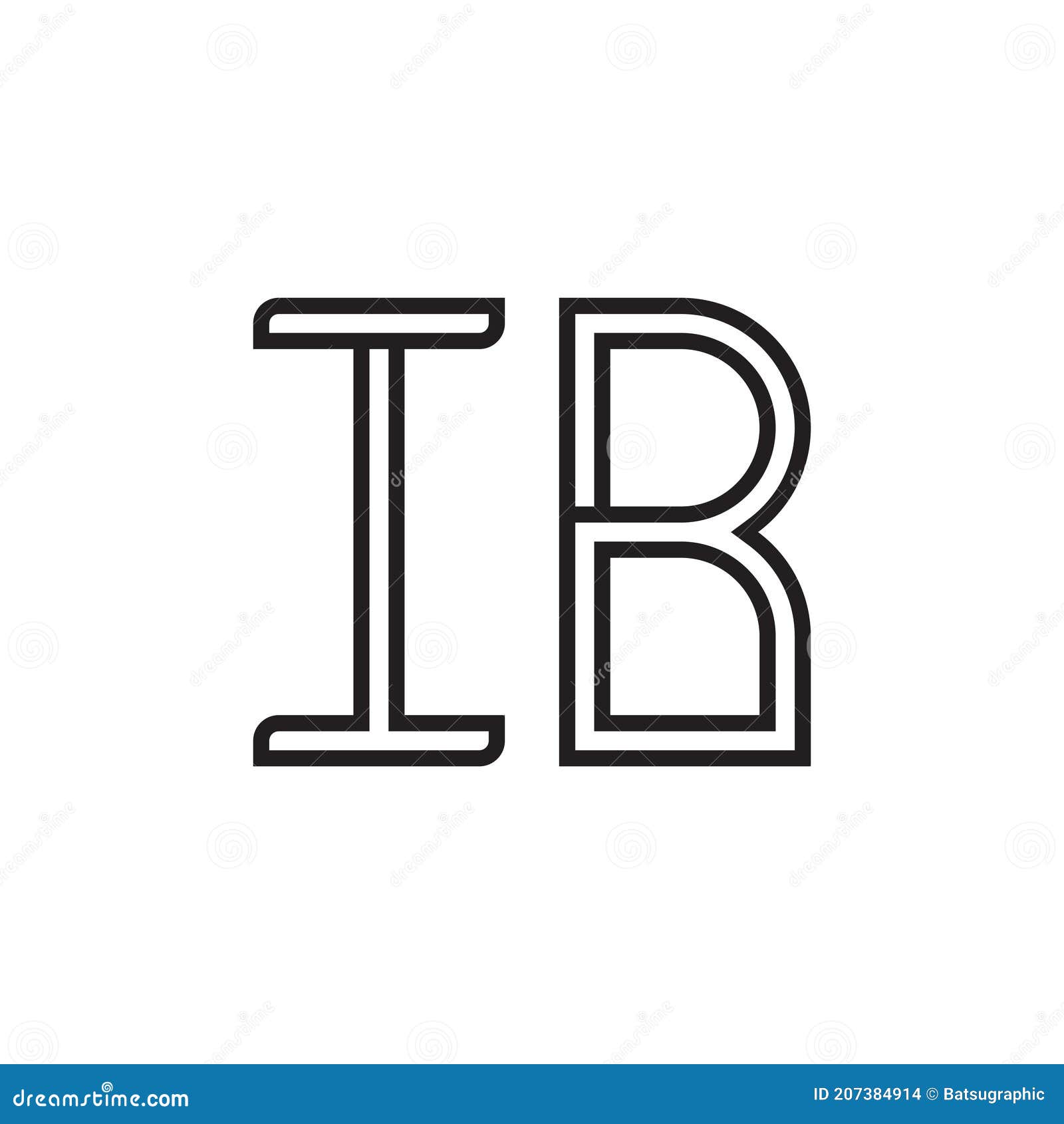 Icono Del Logotipo Del Vector De Letra Inicial De Ib Ilustración del ...