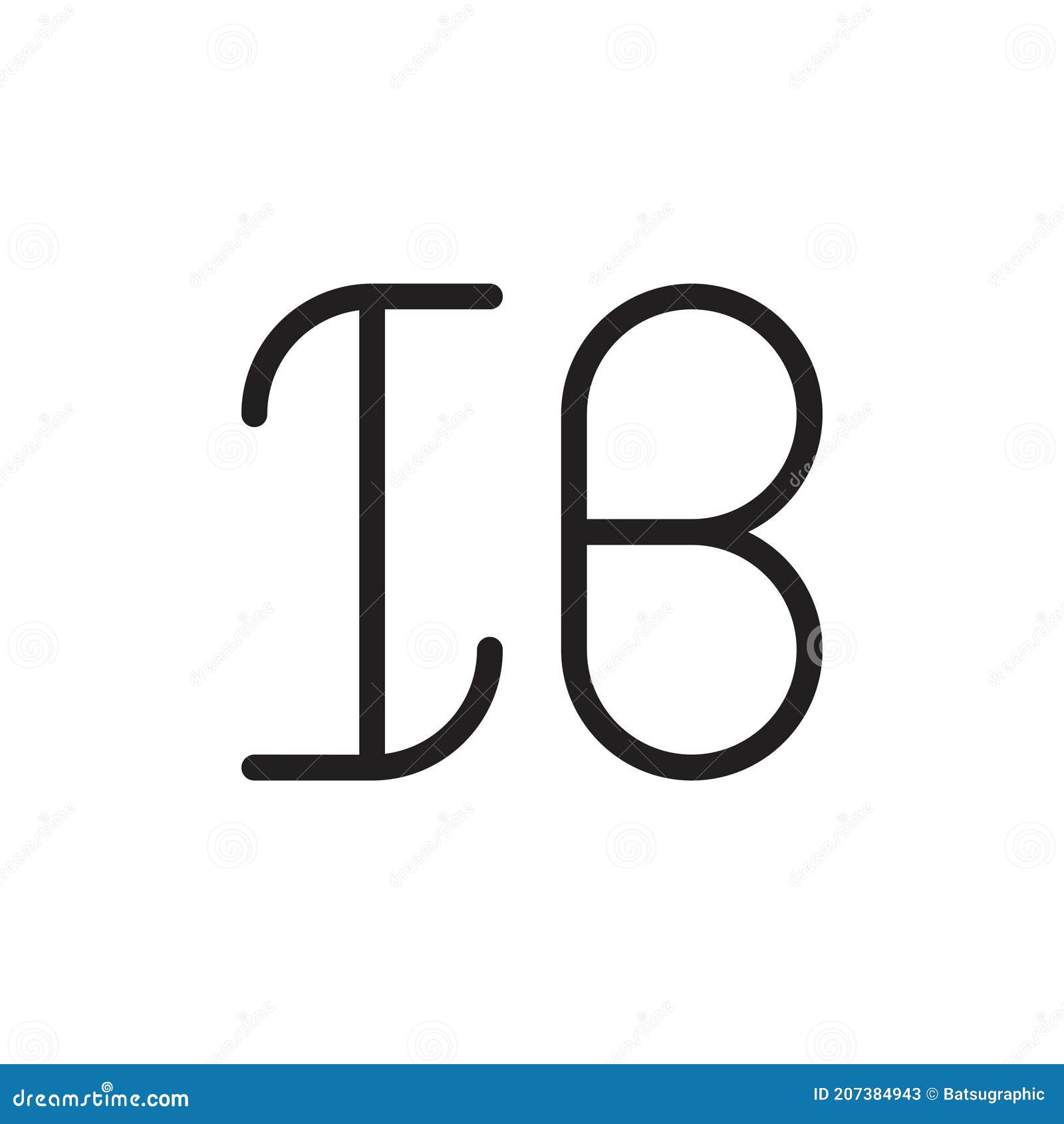 Icono Del Logotipo Del Vector De Letra Inicial De Ib Ilustración del ...