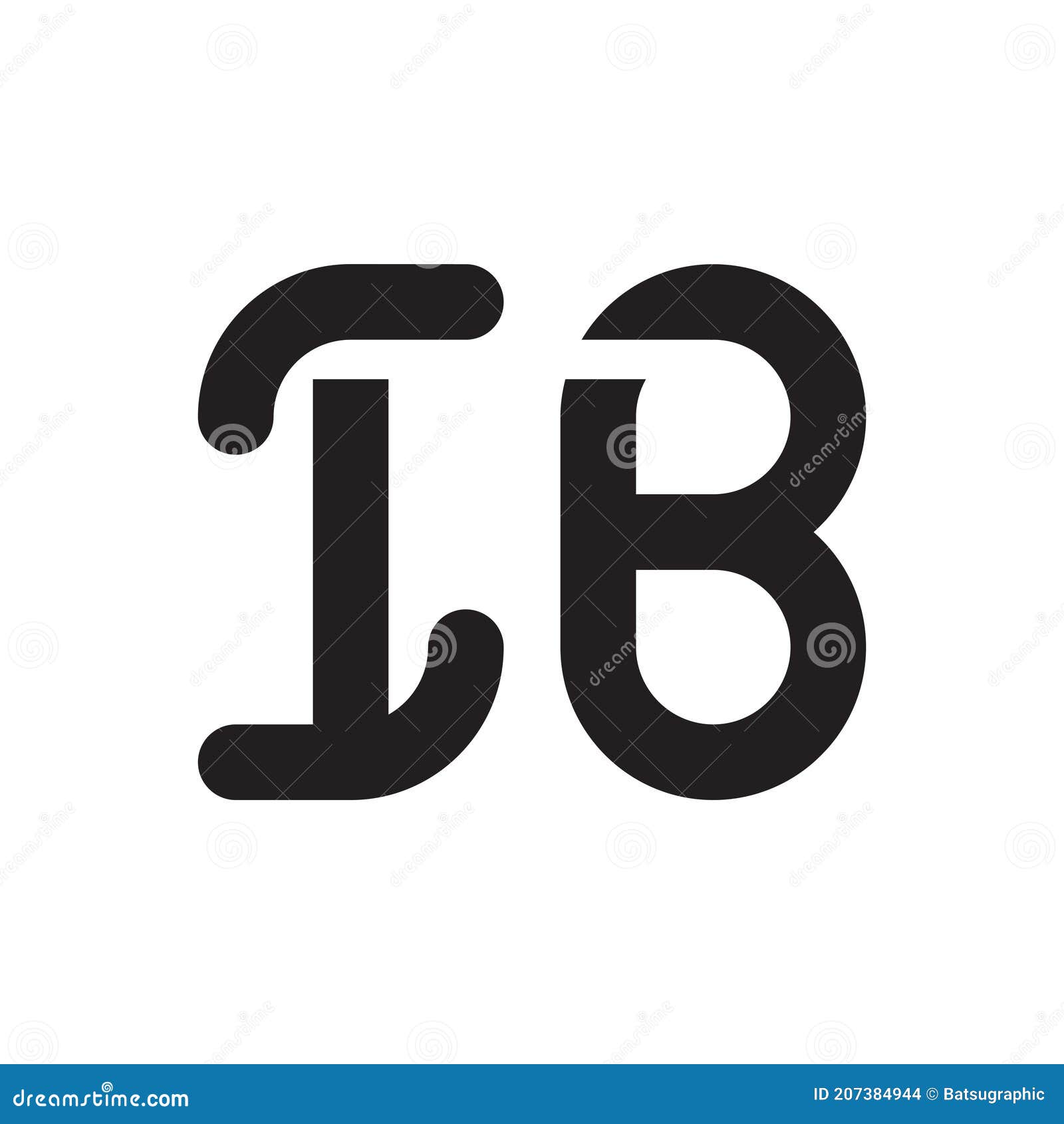 Icono Del Logotipo Del Vector De Letra Inicial De Ib Ilustración del ...