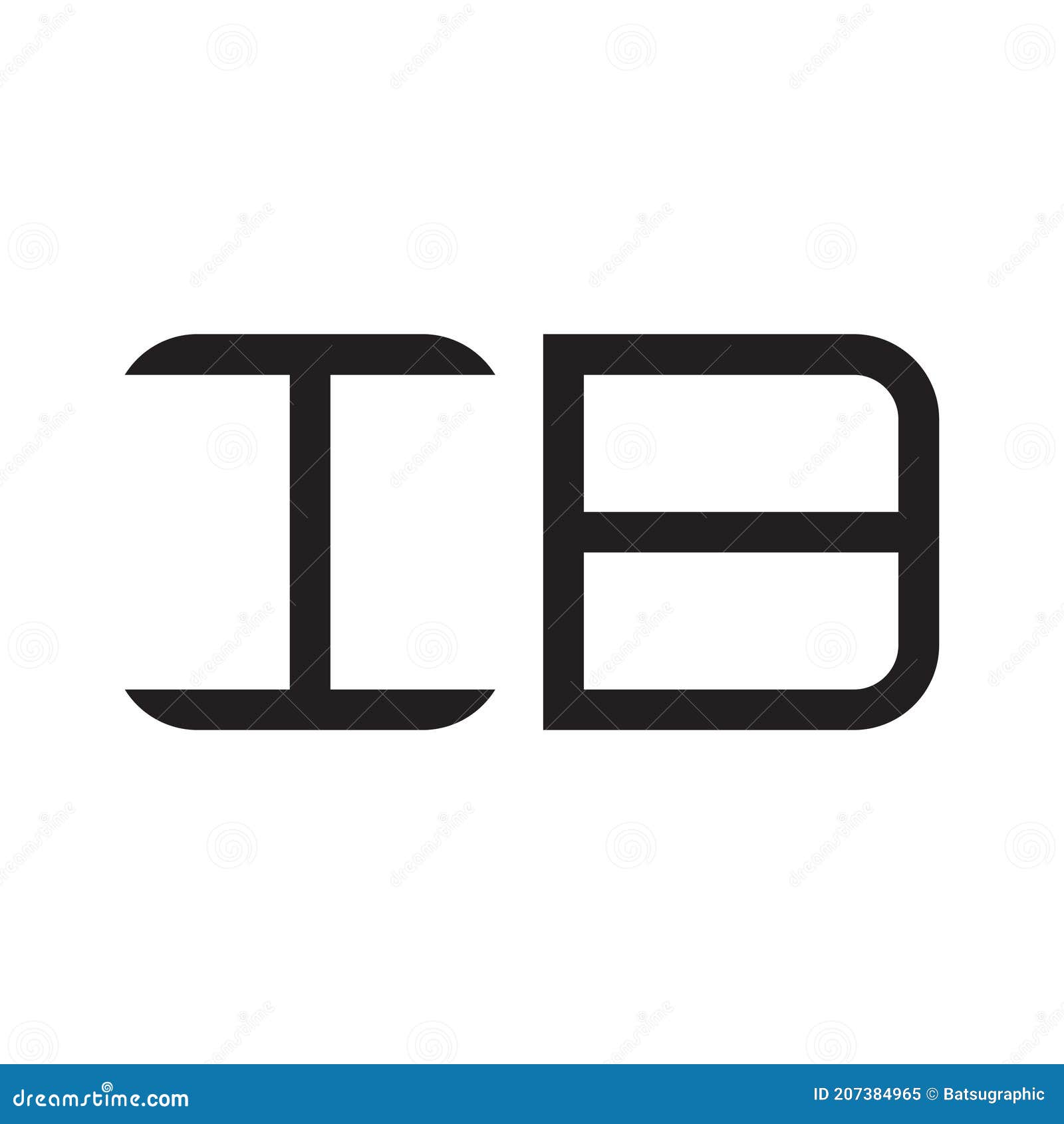 Icono Del Logotipo Del Vector De Letra Inicial De Ib Ilustración del ...