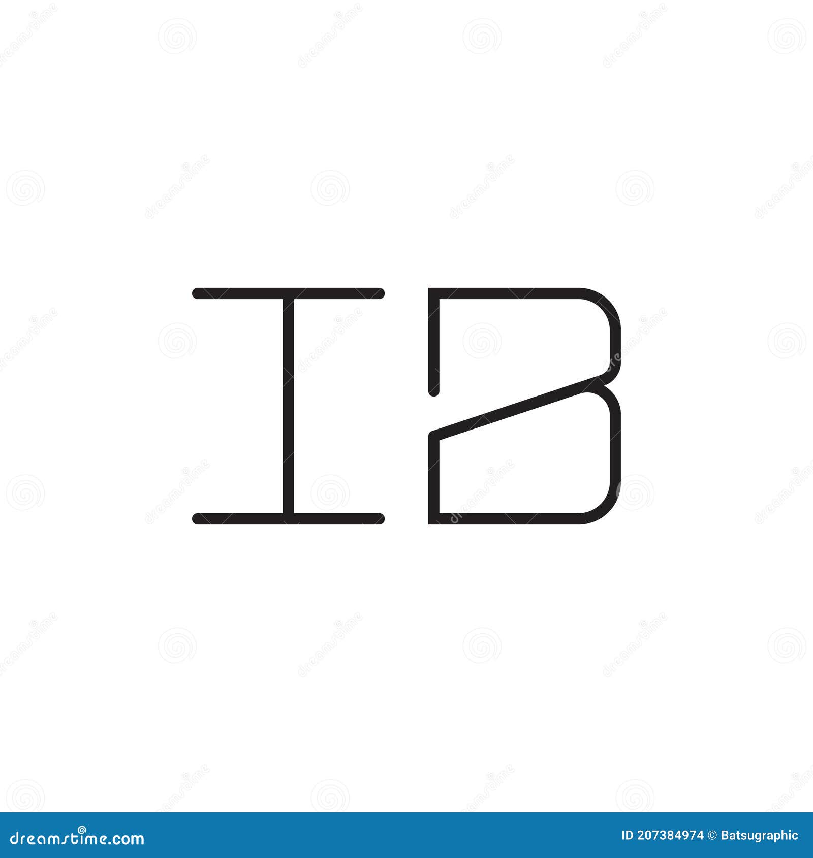 Icono Del Logotipo Del Vector De Letra Inicial De Ib Ilustración del ...