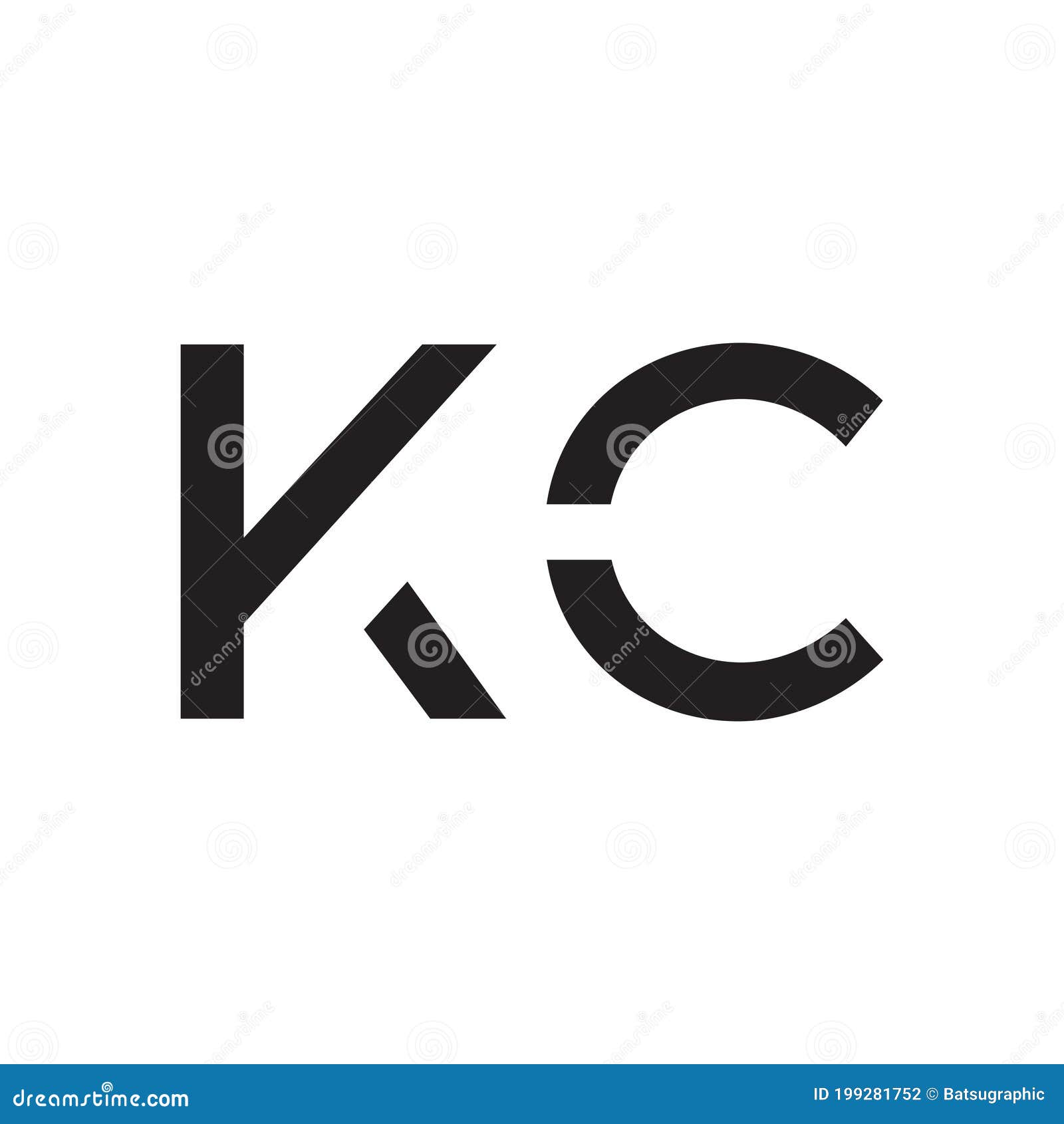 Icono Del Logotipo Del Vector De Letra Inicial De Kc Ilustración del ...