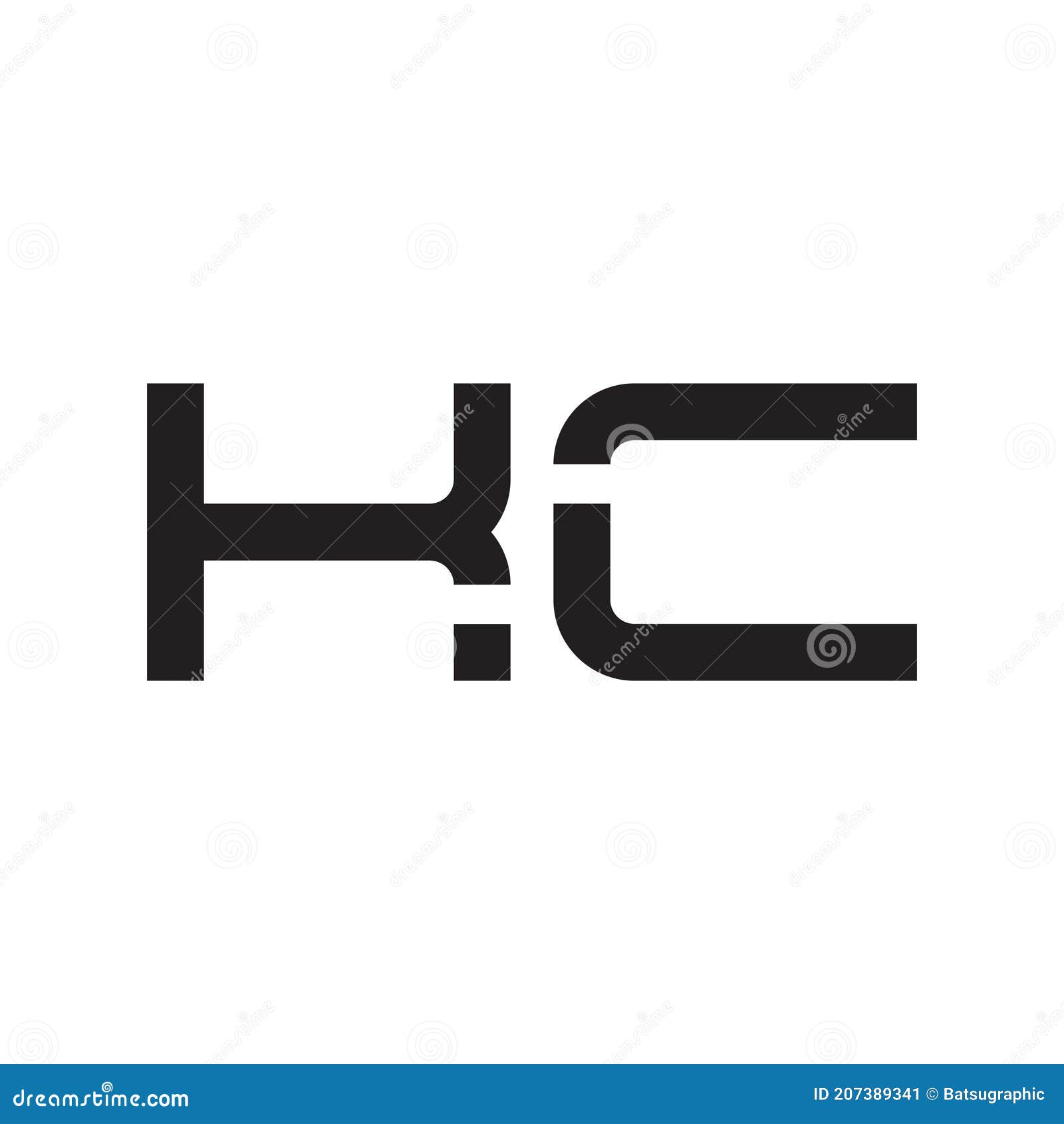 Icono Del Logotipo Del Vector De Letra Inicial De Kc Ilustración del ...