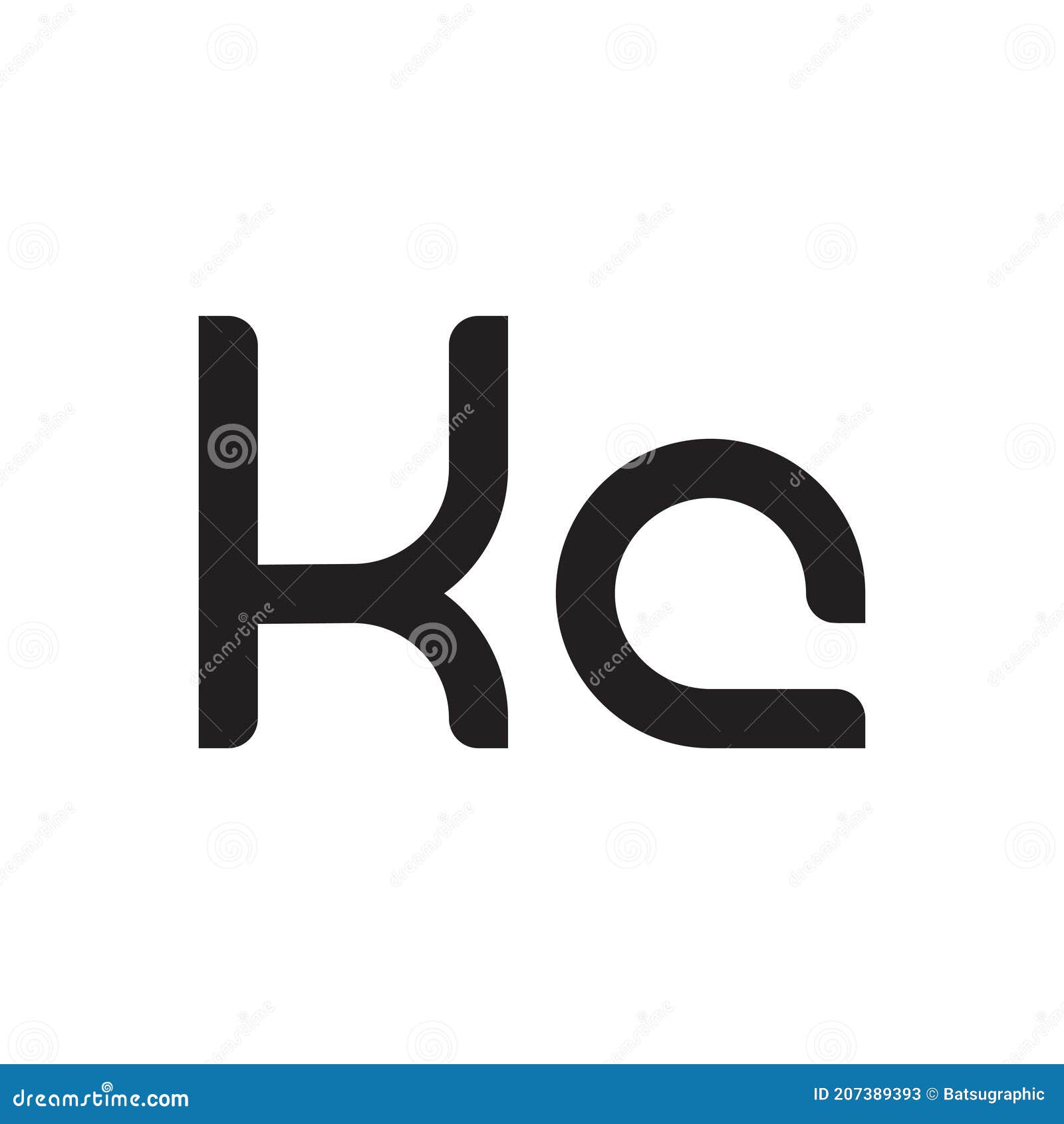 Icono Del Logotipo Del Vector De Letra Inicial De Kc Ilustración del ...