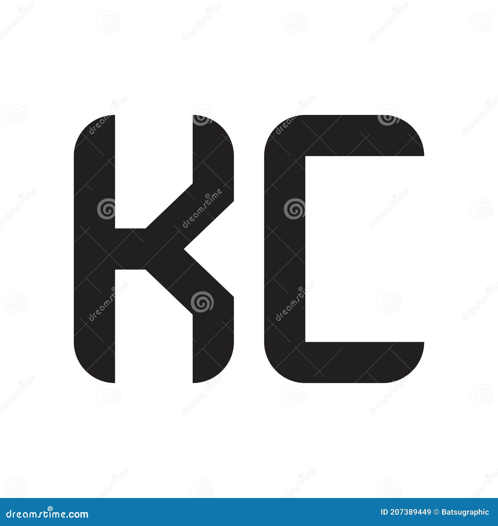Icono Del Logotipo Del Vector De Letra Inicial De Kc Ilustración del ...