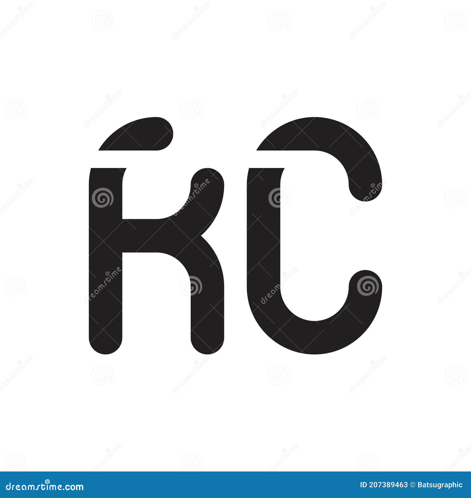 Icono Del Logotipo Del Vector De Letra Inicial De Kc Ilustración del ...
