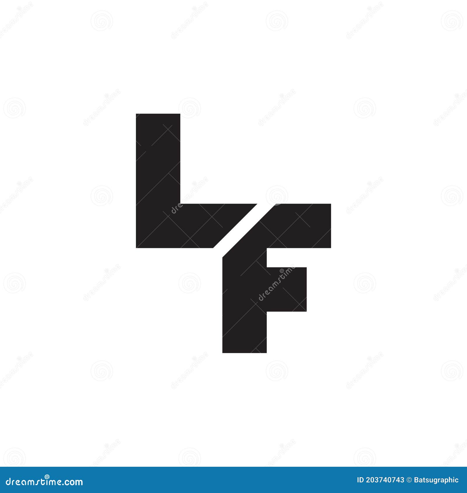 Icono Del Logotipo Del Vector De Letra Inicial De Lf Ilustración del ...
