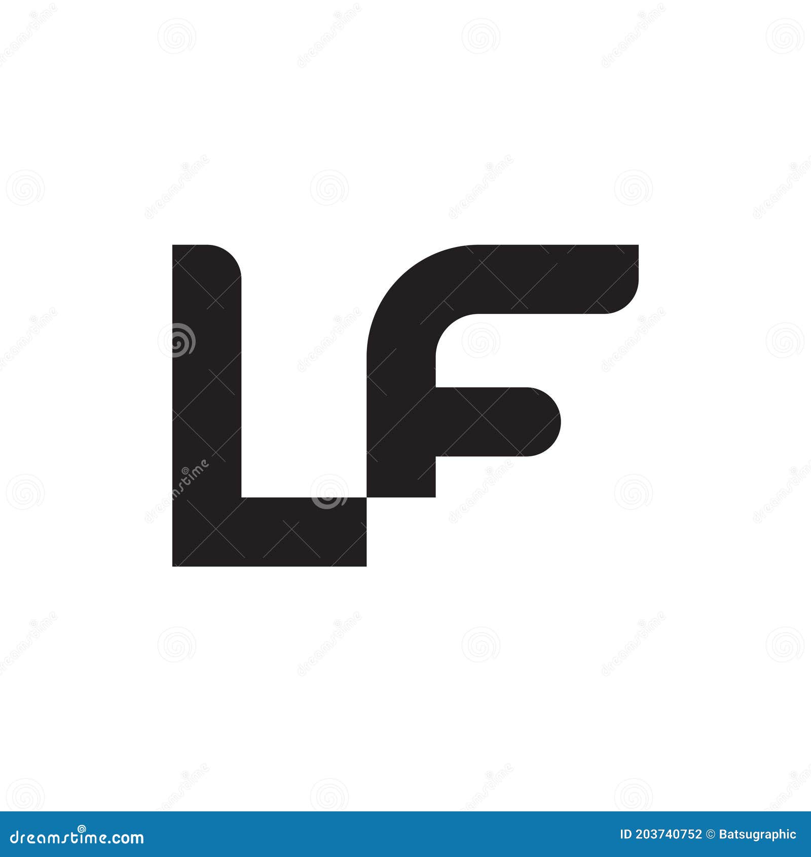 Icono Del Logotipo Del Vector De Letra Inicial De Lf Ilustración del ...